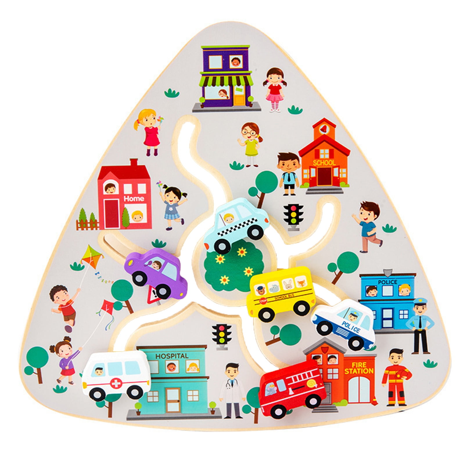 Rail Maze Children's Toy Puzzle Double-Sided Lane Pairing Gameboard Toy ...