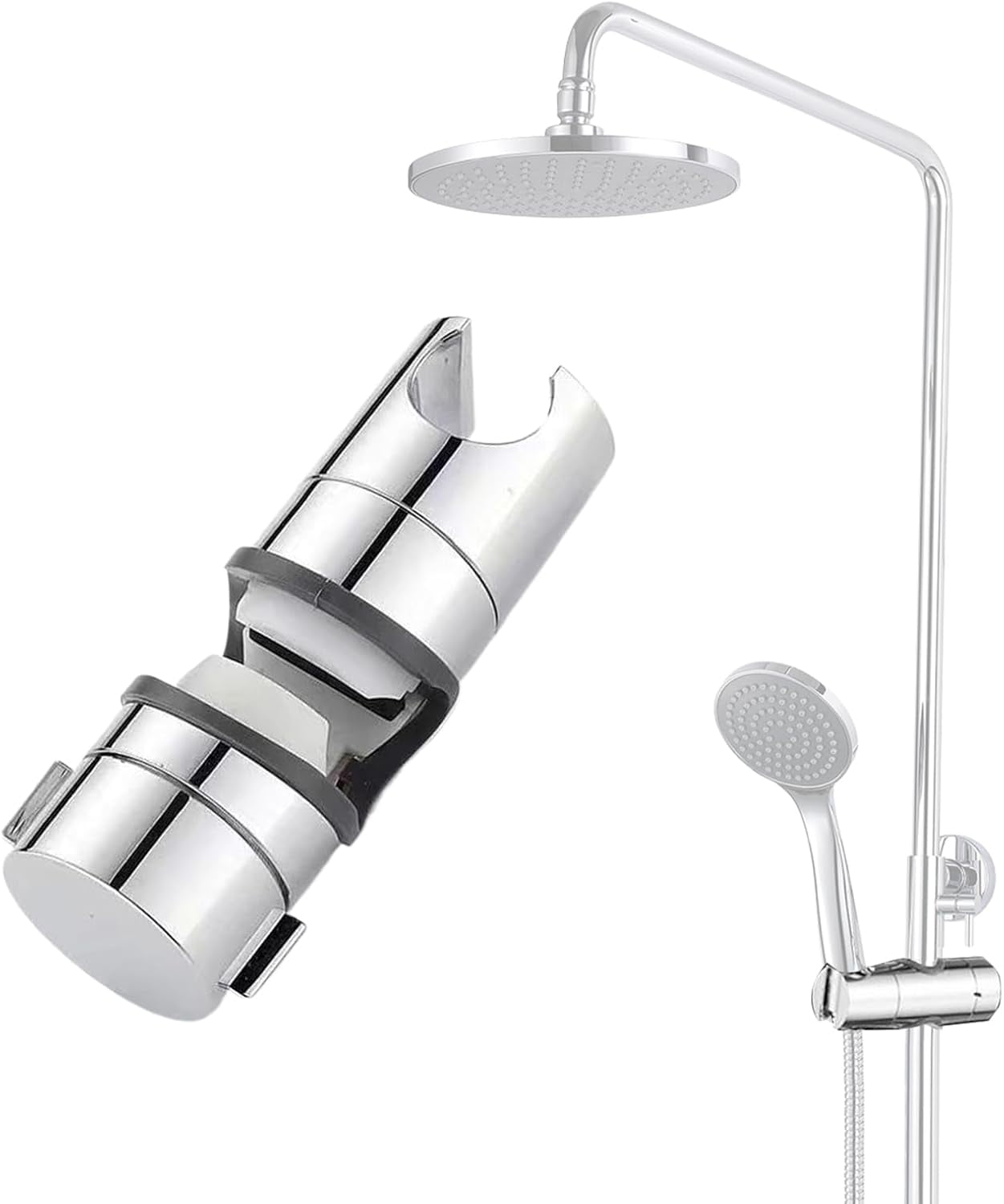 Rail Mount Shower Bracket – Rotating Clamp Support On Sleek Vertical ...