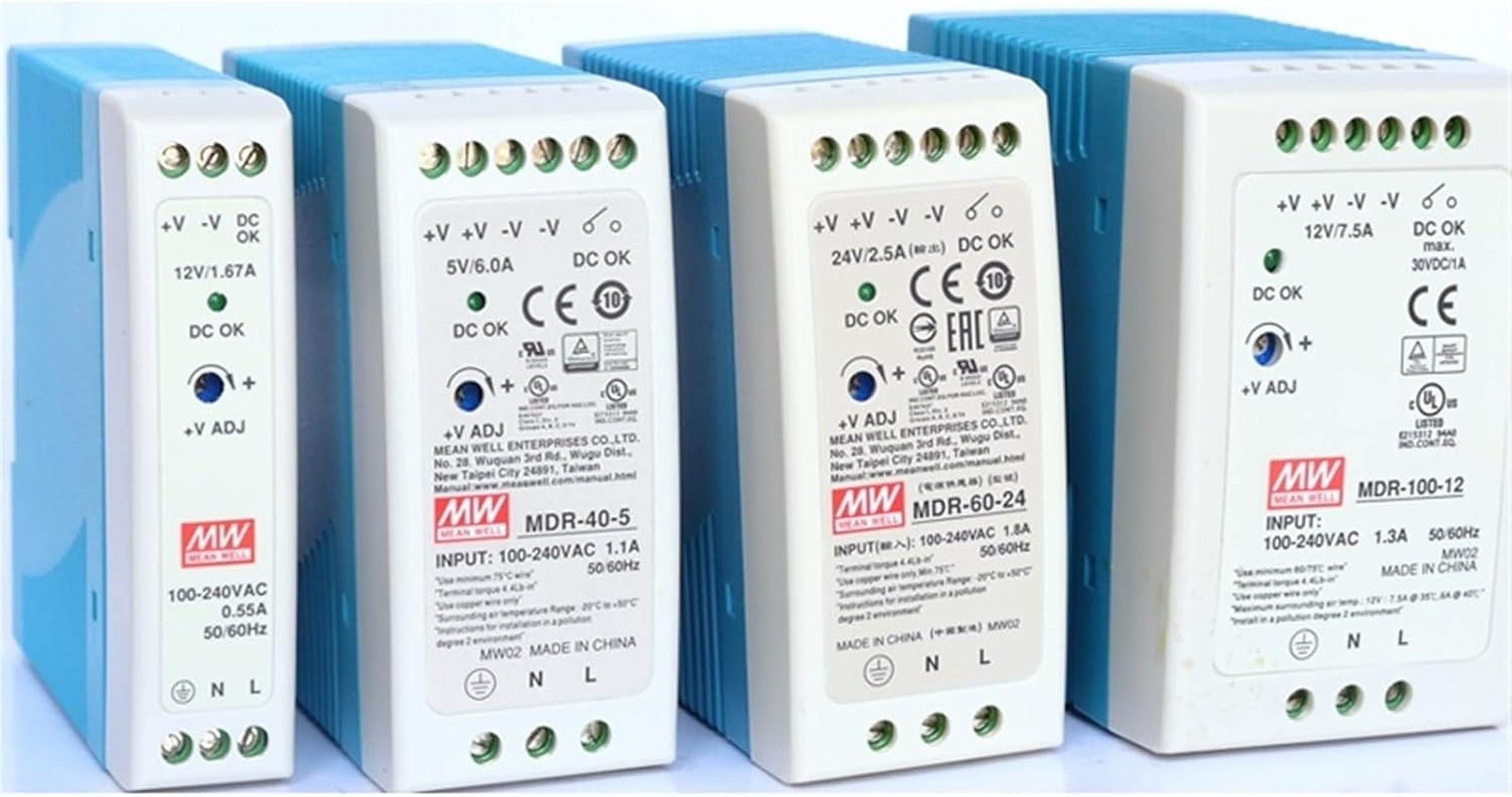 Rail Mounted Switch Power Supply MDR-10 20 40 60 100W-5 12 24V Output ...