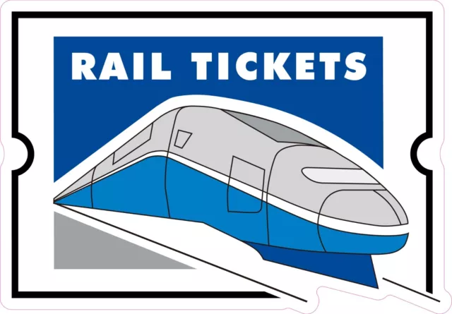 Rail Ticket Sign Sticker Window Decal Phone Decal Water Bottle Stickers ...