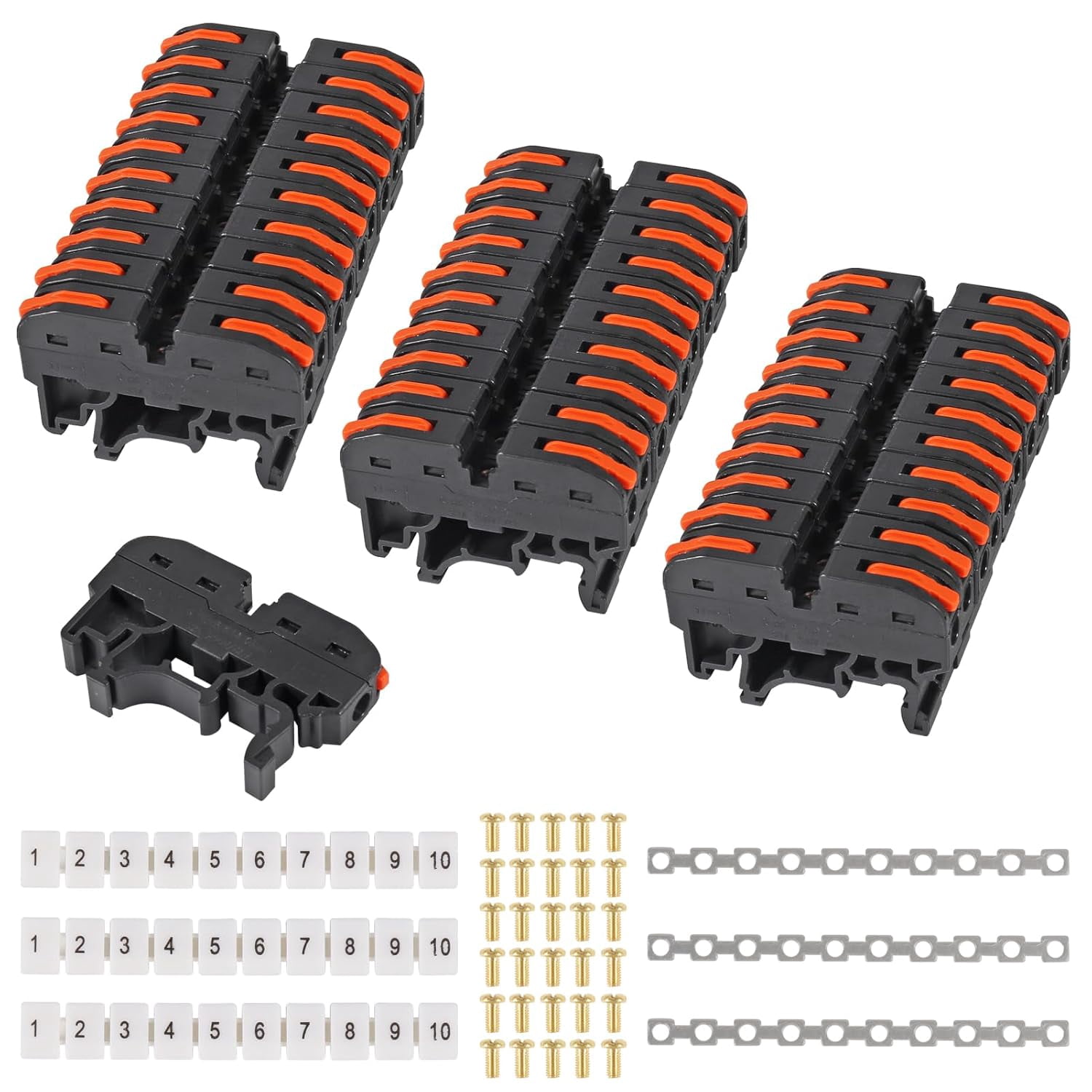 Rail terminal block kit, 30 pieces general compact cable wiring ...