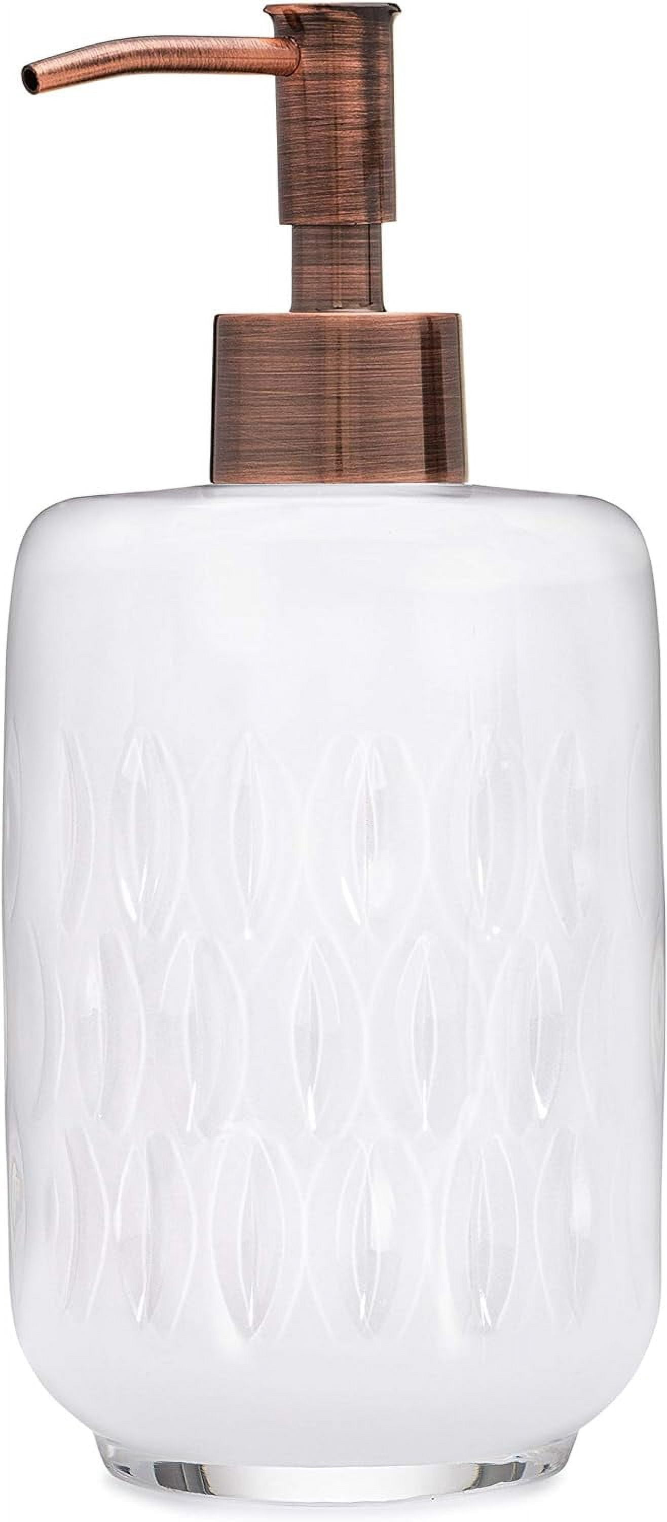 Rail19 Astraea Frosted Glass Soap Dispenser with Metal Pump ...