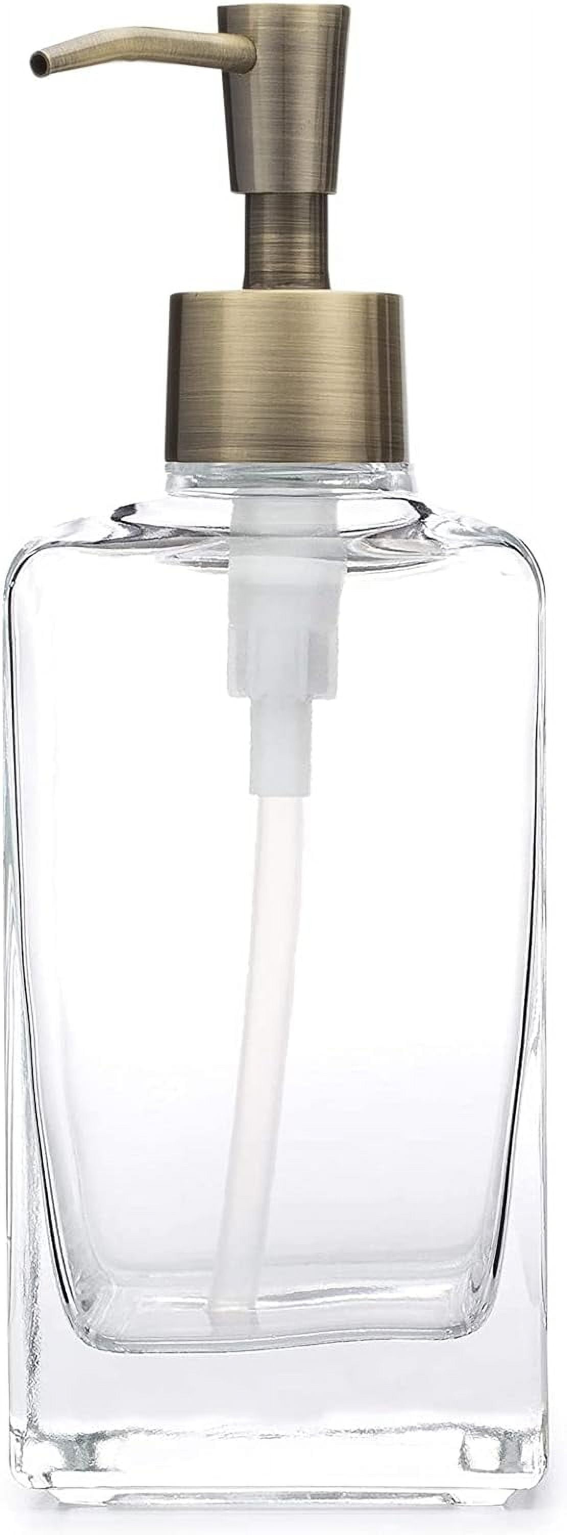 Rail19 Casa Square Glass Soap Dispenser with Metal Pump, 12oz (Antique ...