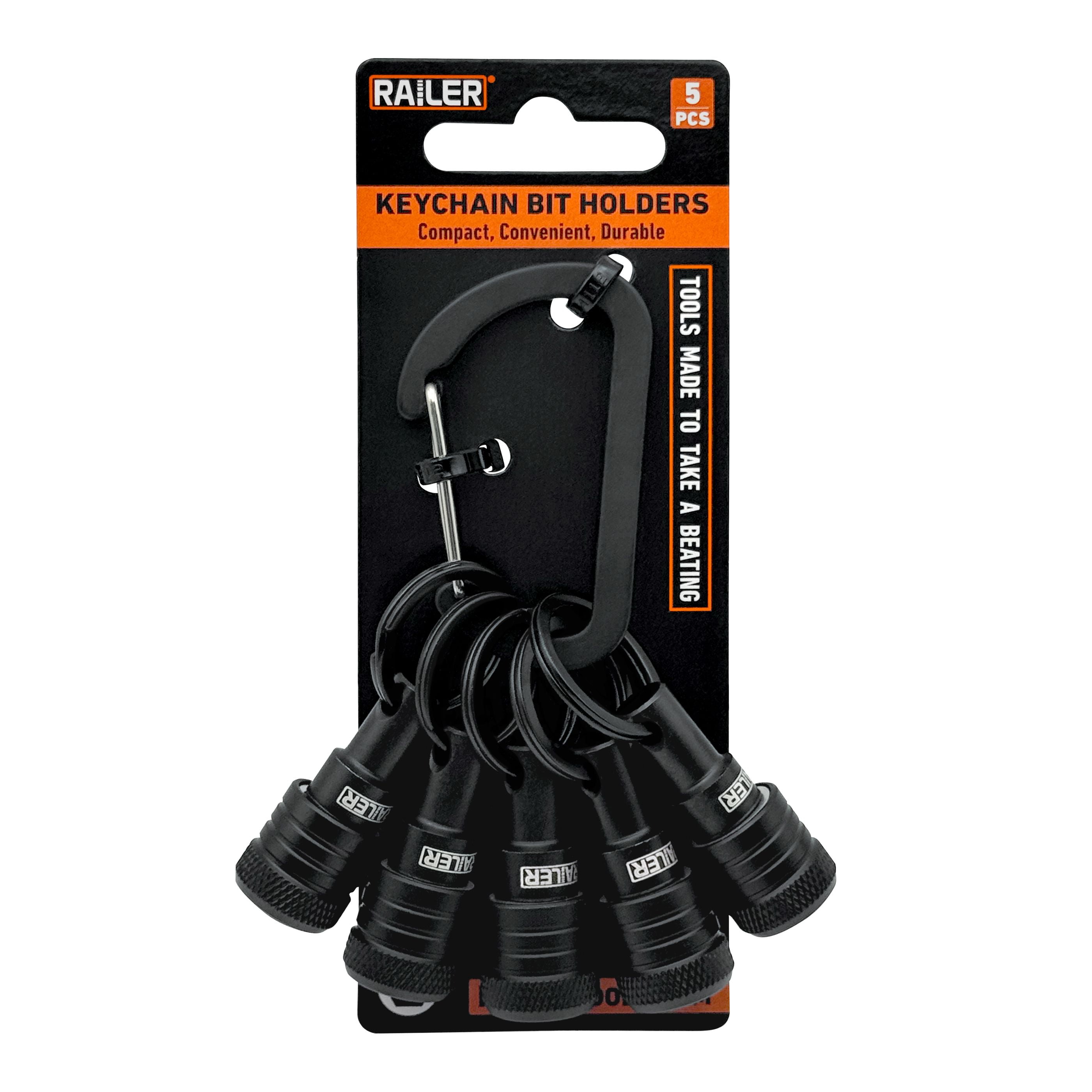Railer Bit Holder Keychain 5pc - 1/4 inch Hex Shank Bit Holders - Quick ...