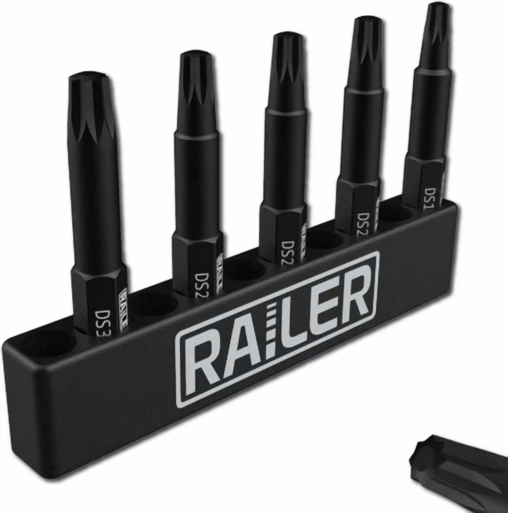 Railer Double Square 8 Point Star Bit Set, 5Pc S2 Steel 2 Inch 8 Spline ...