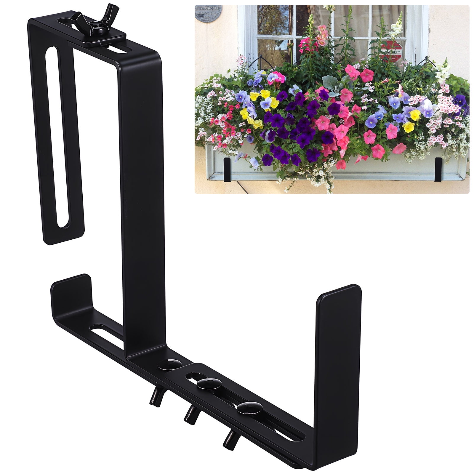 Railing Bracket For Hanging Plants Window Planter Brackets Stands Black ...