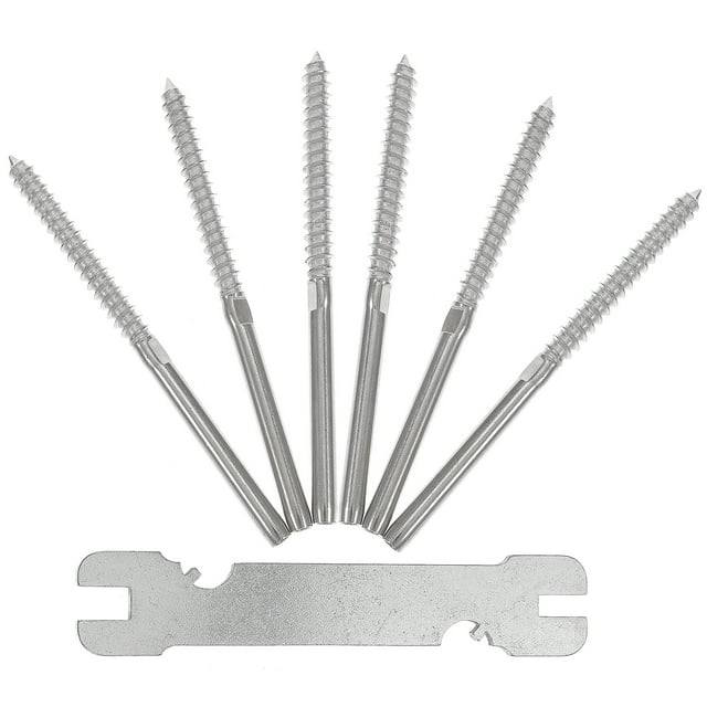 Railing Kit Lag Screws Cable Deck Swage 8 Steel Stainless Turnbuckle ...