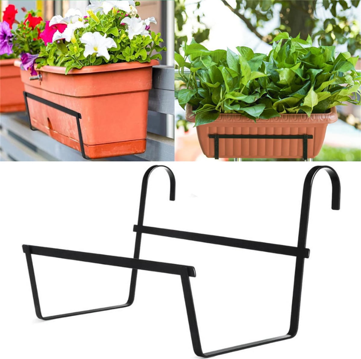 Railing Planter Hanging Plant Holder,Happon 12.6 inch Wall Plant Pot ...