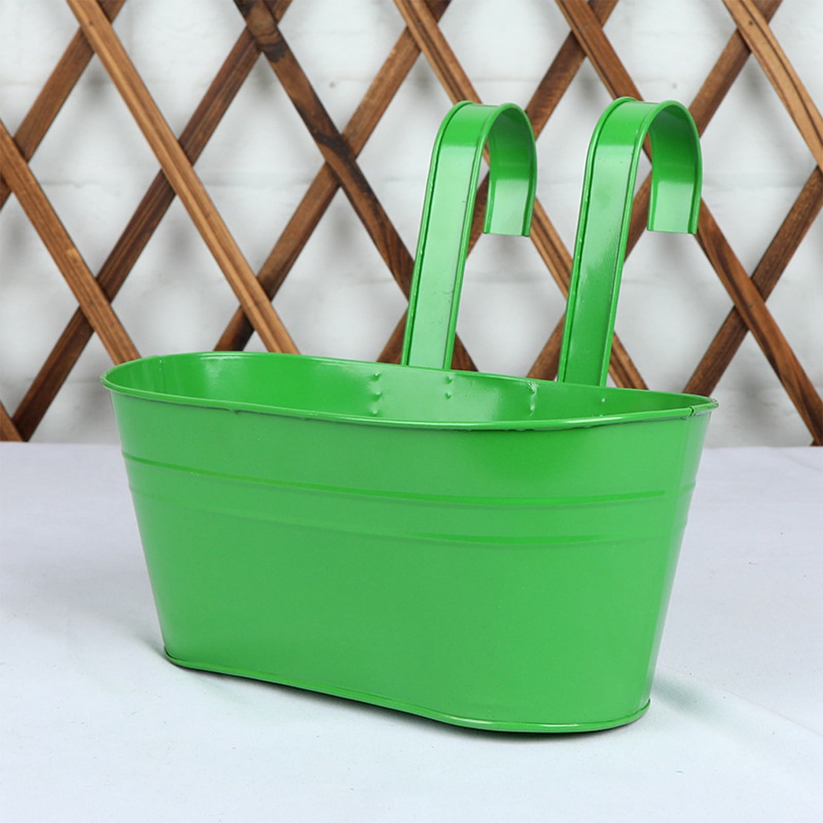 Railing Planter Outdoor Plants Metal Iron Hanging Flower Pots Deck Rail ...