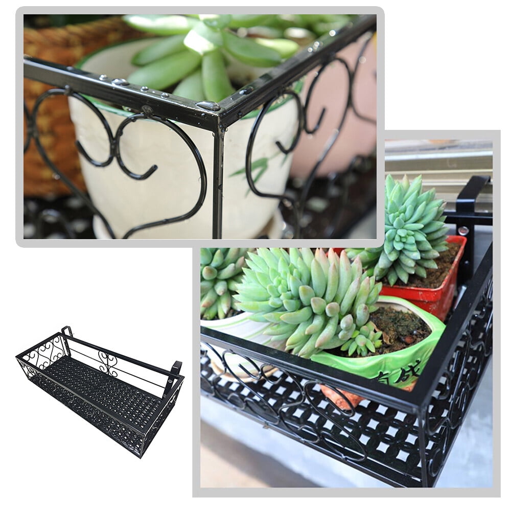 Railing Shelf,Balcony Planter Stand With Balcony Planter Iron Flower ...