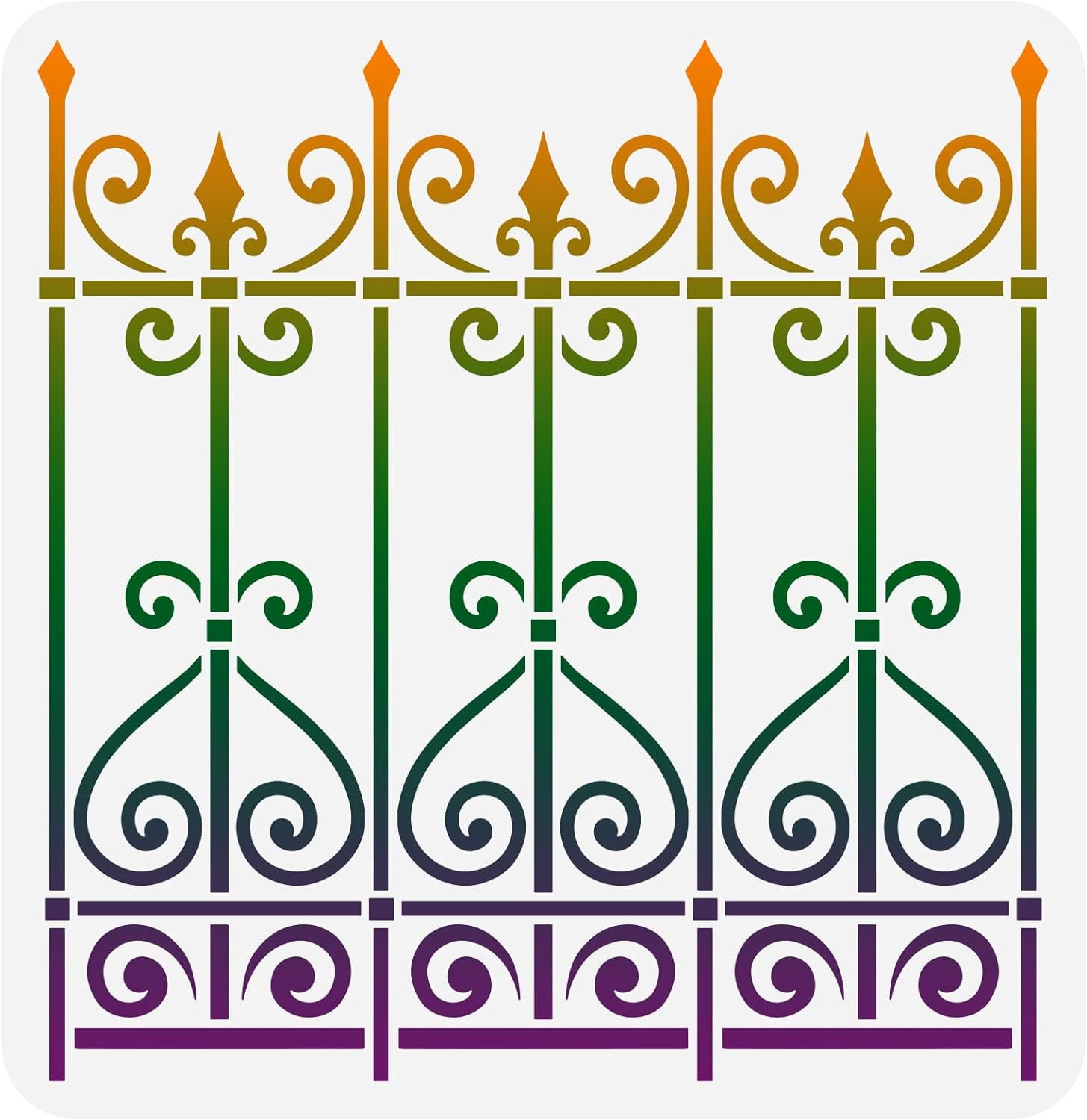 Railing Stencil 11.8x11.8 inch Wall Border Stencil Square Plastic ...