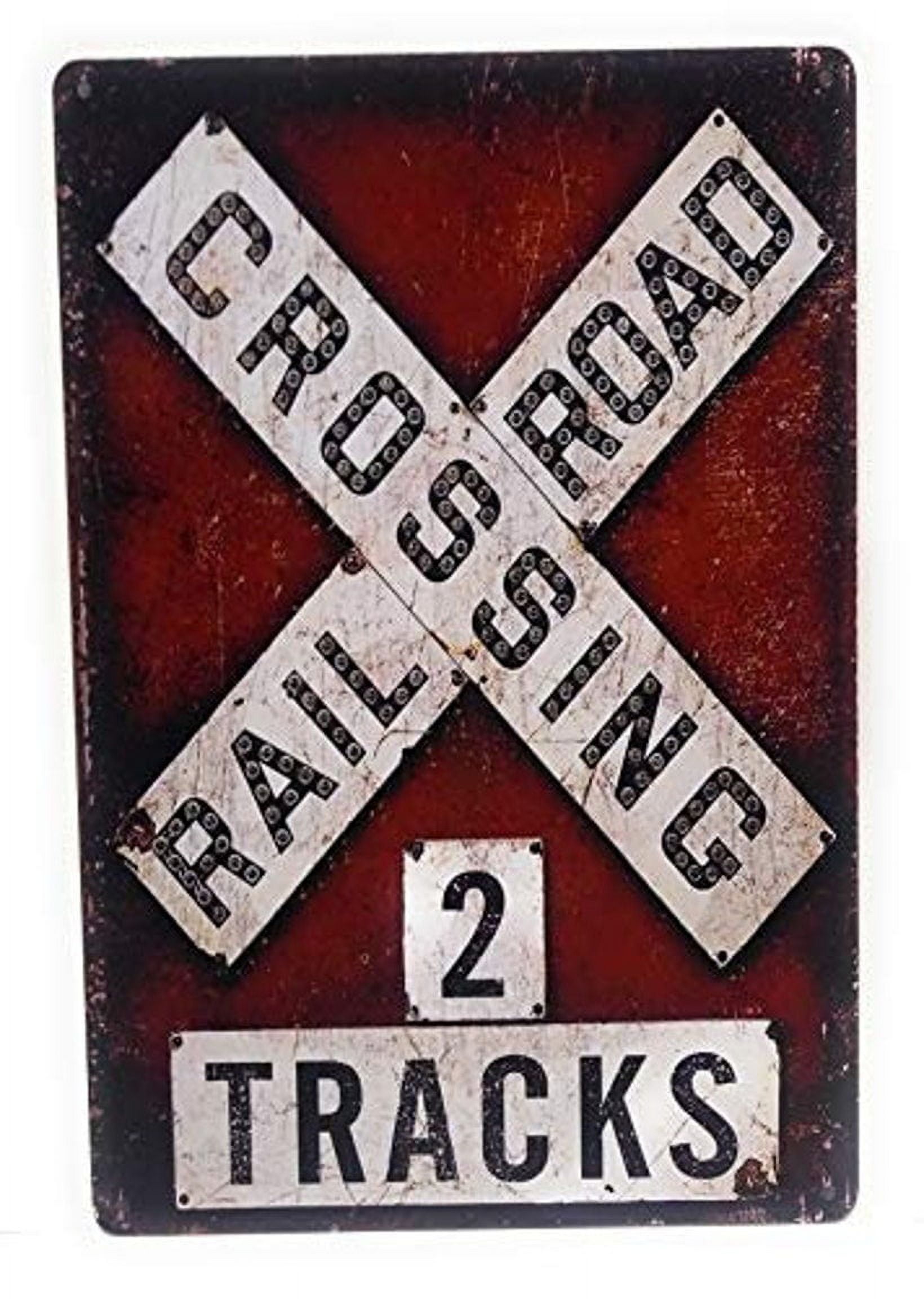 Railroad Crossing. 2 Tracks Sign. Road Sign, Railroad Sign, Vintage ...