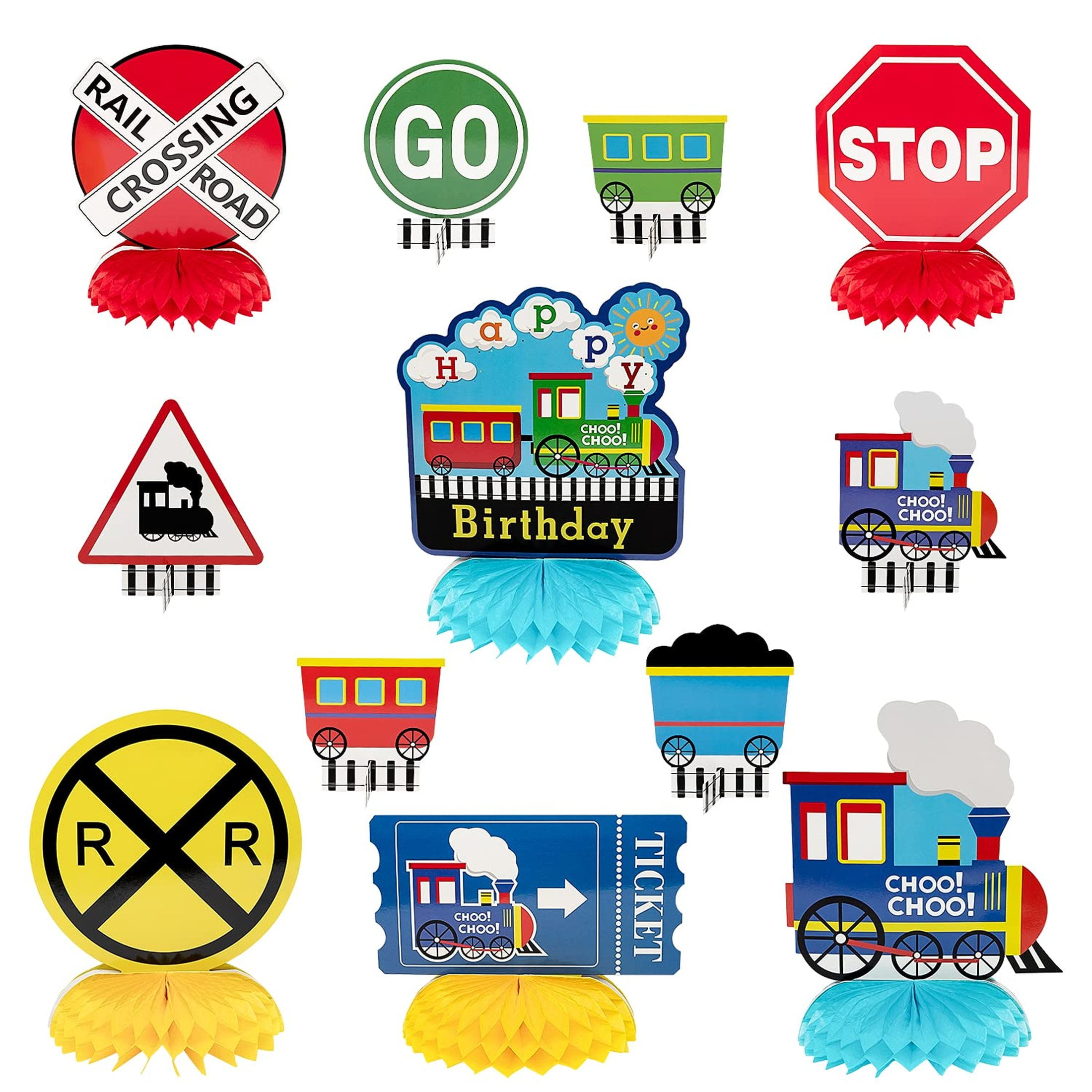 Railroad Crossing Honeycomb Centerpieces - Steam Train Party ...