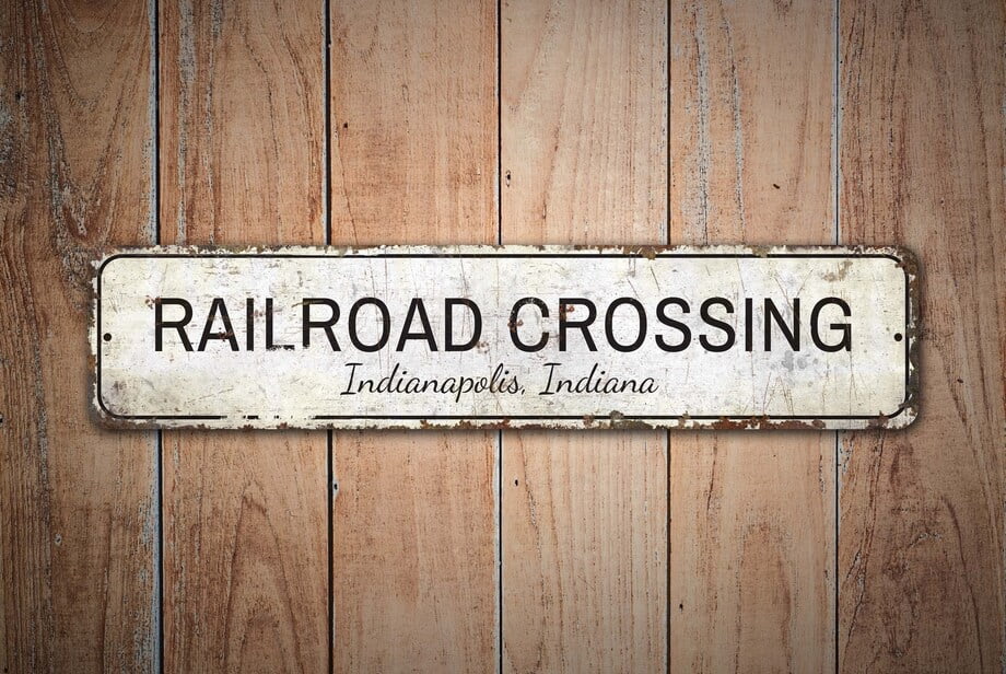 Railroad Crossing Rail Crossing Sign Vintage Style Sign Rail Crossing ...