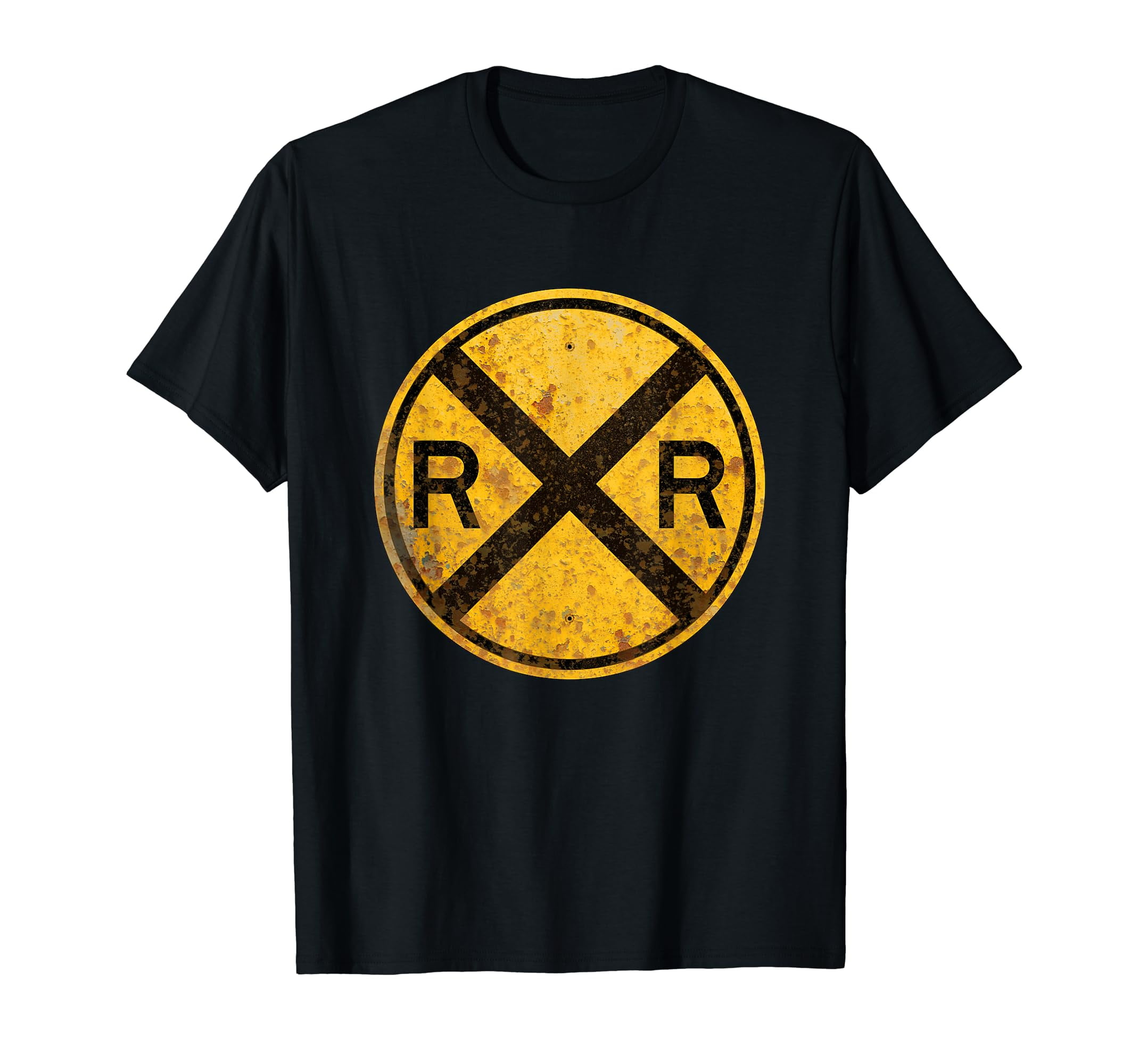 Railroad Crossing Sign Men Women Vintage T-Shirt 1935 Train Warning ...