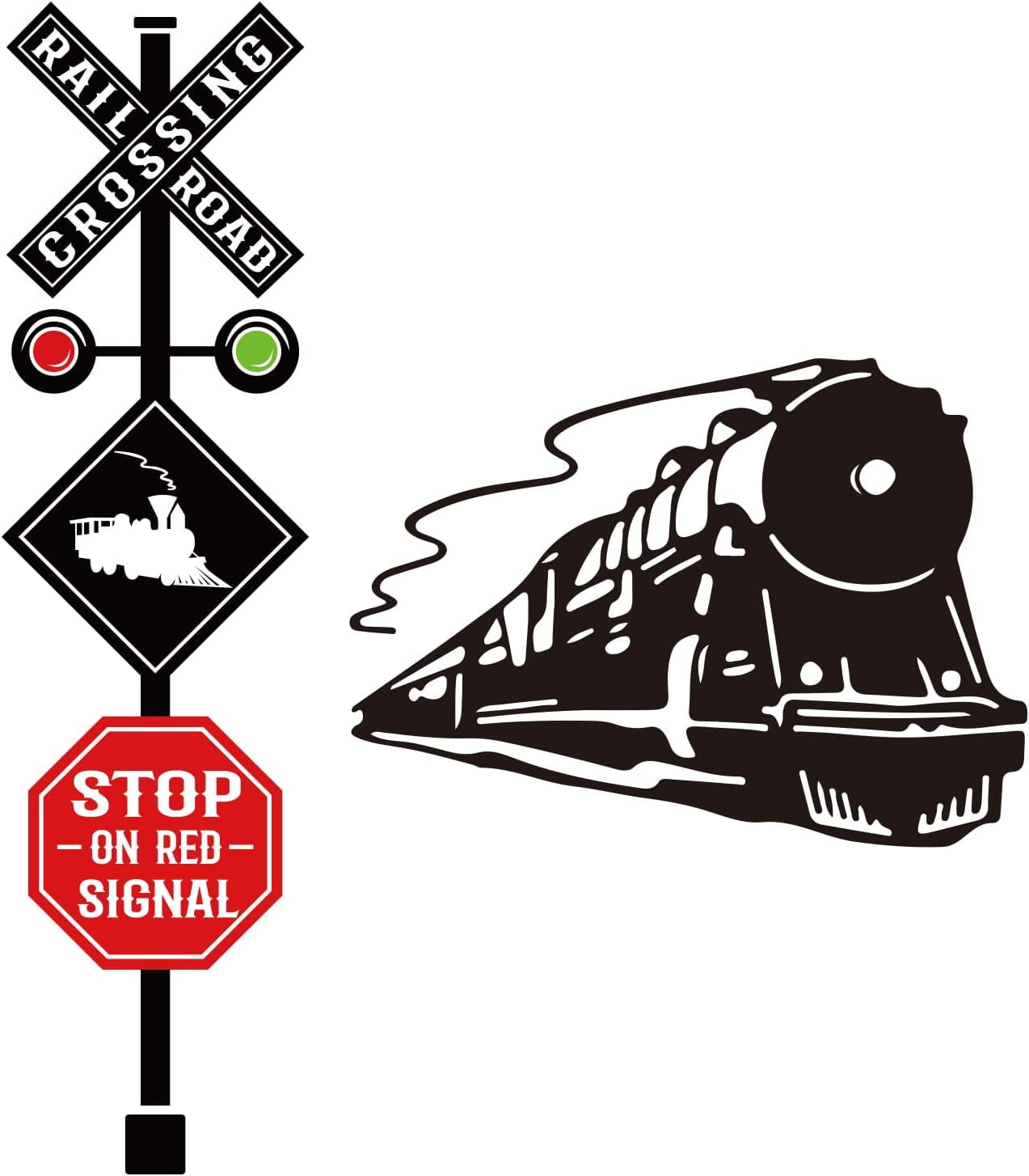 Railroad Crossing Sign Wall Decor Train Crossing Wall Sticker Train ...
