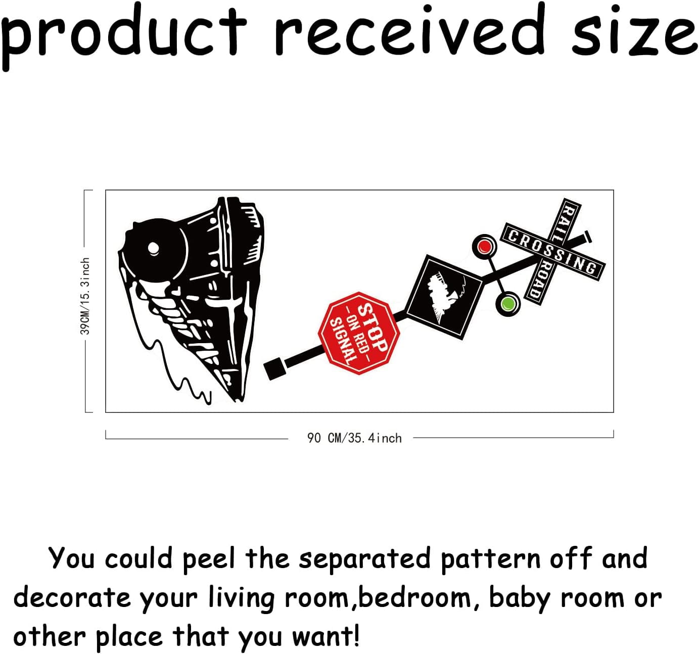 Railroad Crossing Sign Wall Decor Train Crossing Wall Sticker Train ...