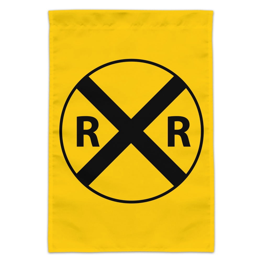 Railroad Crossing Traffic Sign Train Garden Yard Flag (Pole Not ...