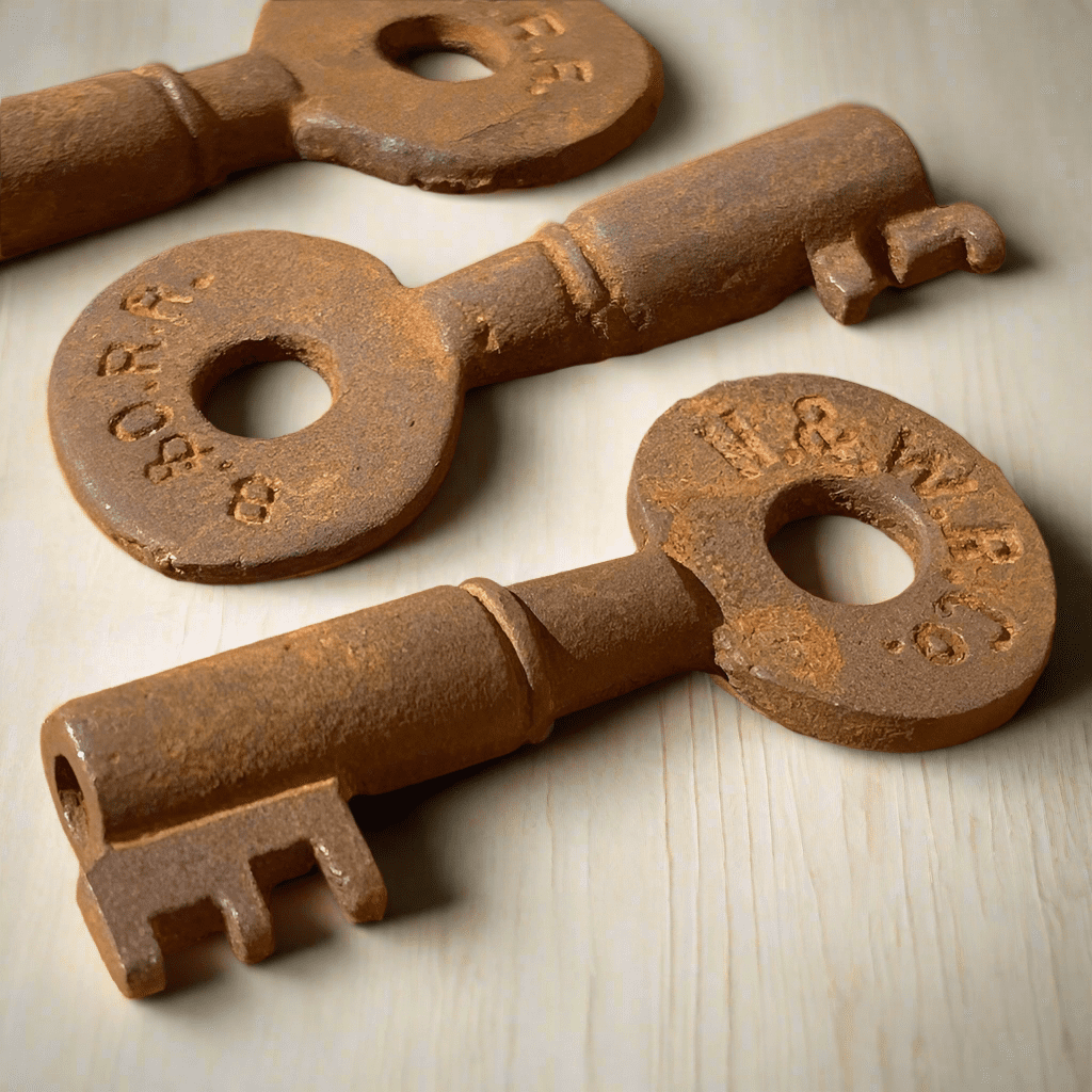 Railroad Keys Cast Iron Stamped With Train Initials (Set of 25 ...