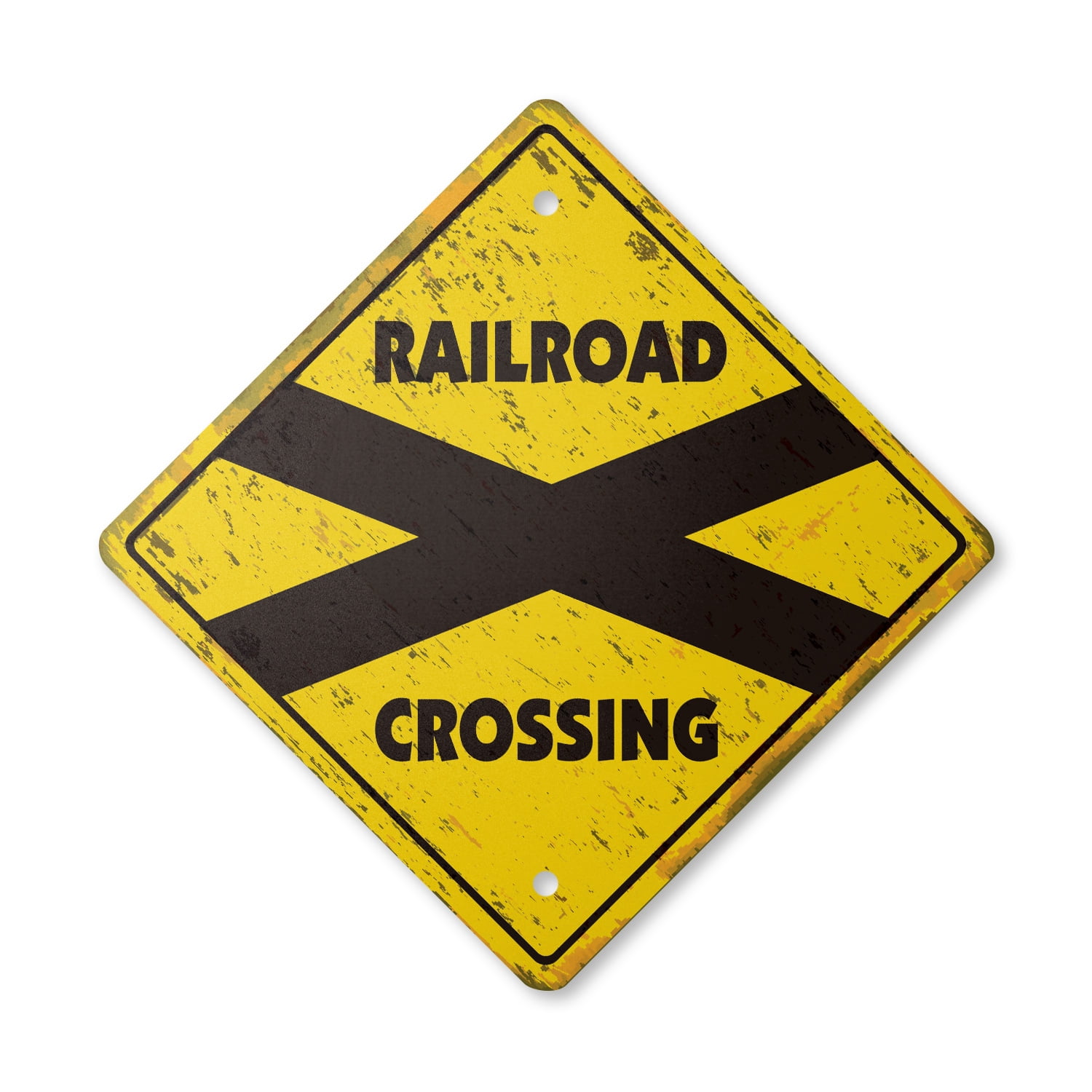 Railroad Vintage Crossing Sign Zone Xing | Indoor/Outdoor Plastic | 20 ...