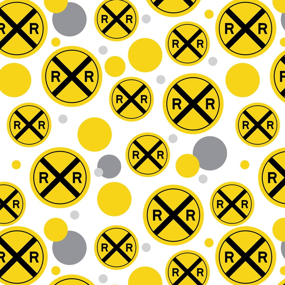 Railroad crossing Traffic Sign Train Premium Gift Wrap Wrapping Paper ...