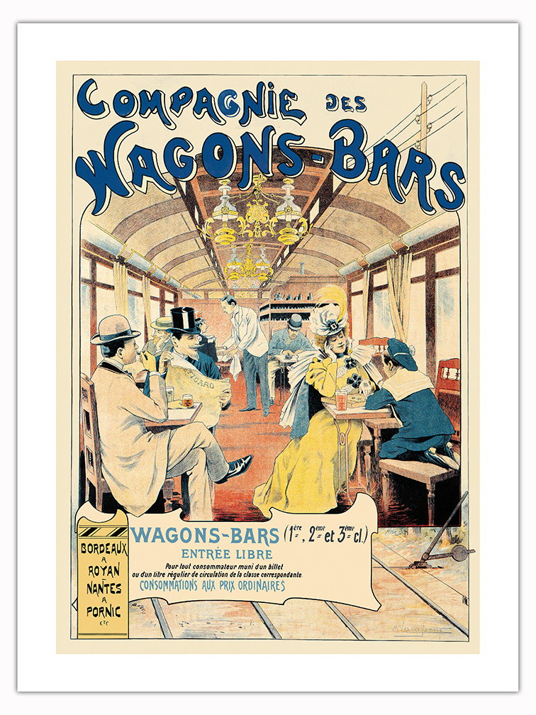 Railway Dining Car Bars (Compagnie des Wagons-Bars) - Vintage Railroad ...
