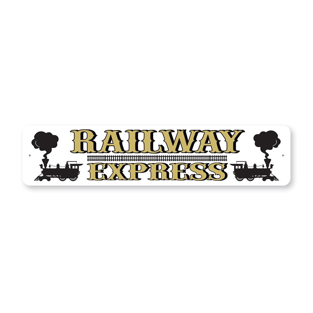Railway Express Aluminum Metal Decor Sign - 4x18 inches - Walmart.com