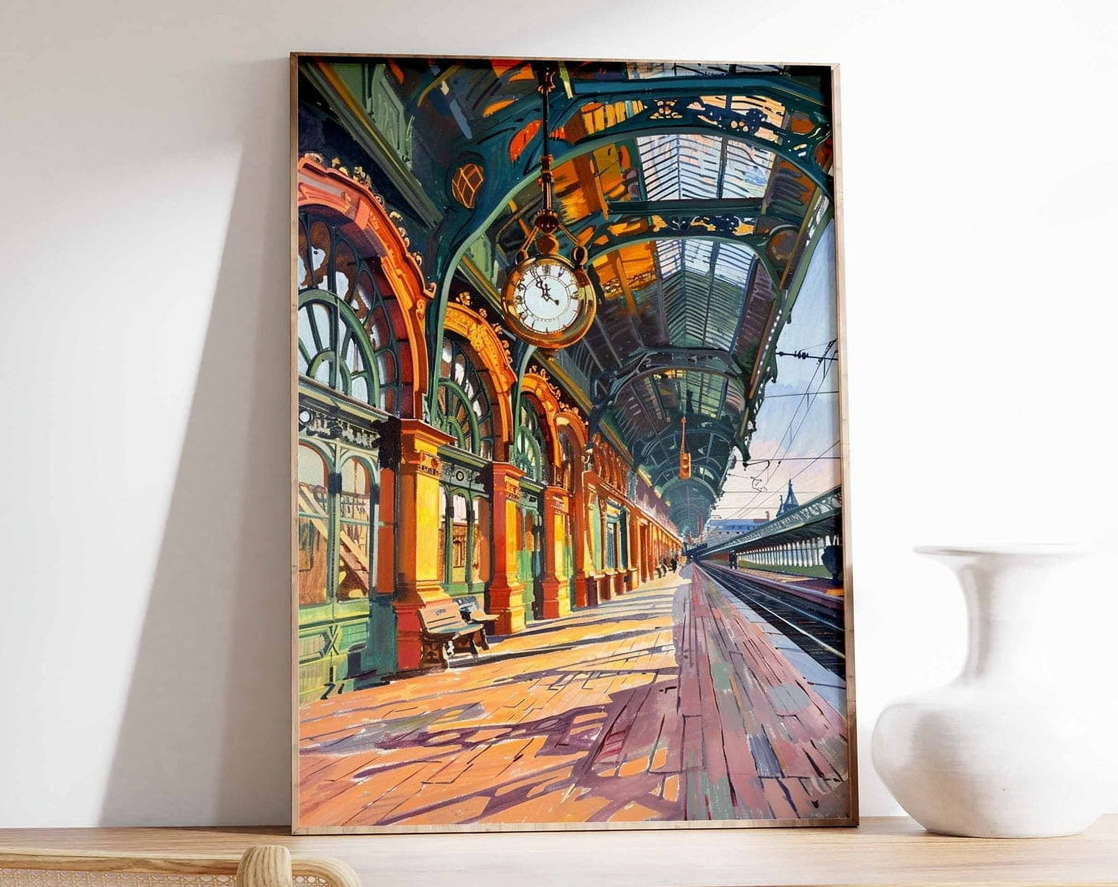 Railway Station Poster, Train Station Print, Train Poster, Train Print ...