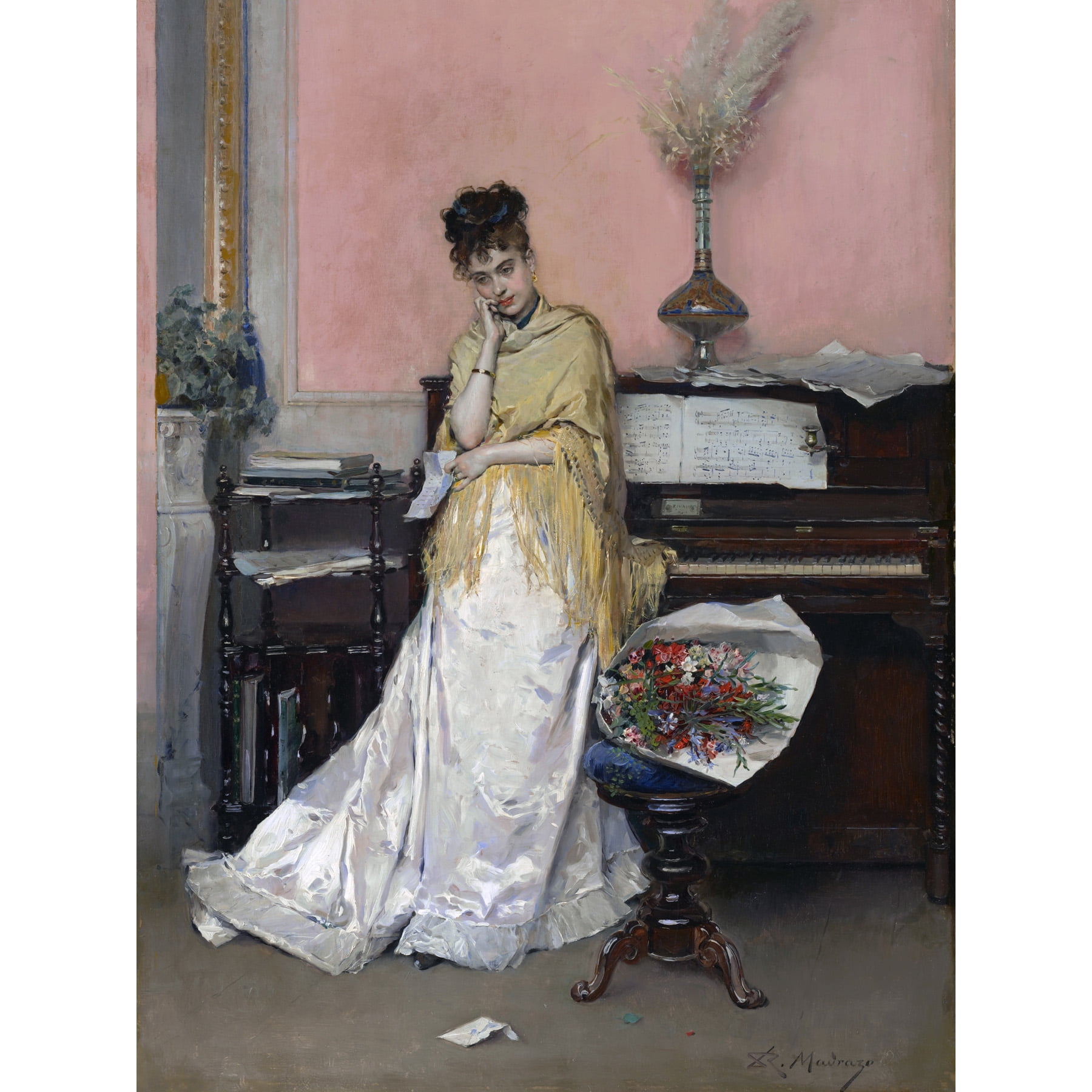 Raimundo De Madrazo Y Garreta Reverie Letter Painting Extra Large XL ...