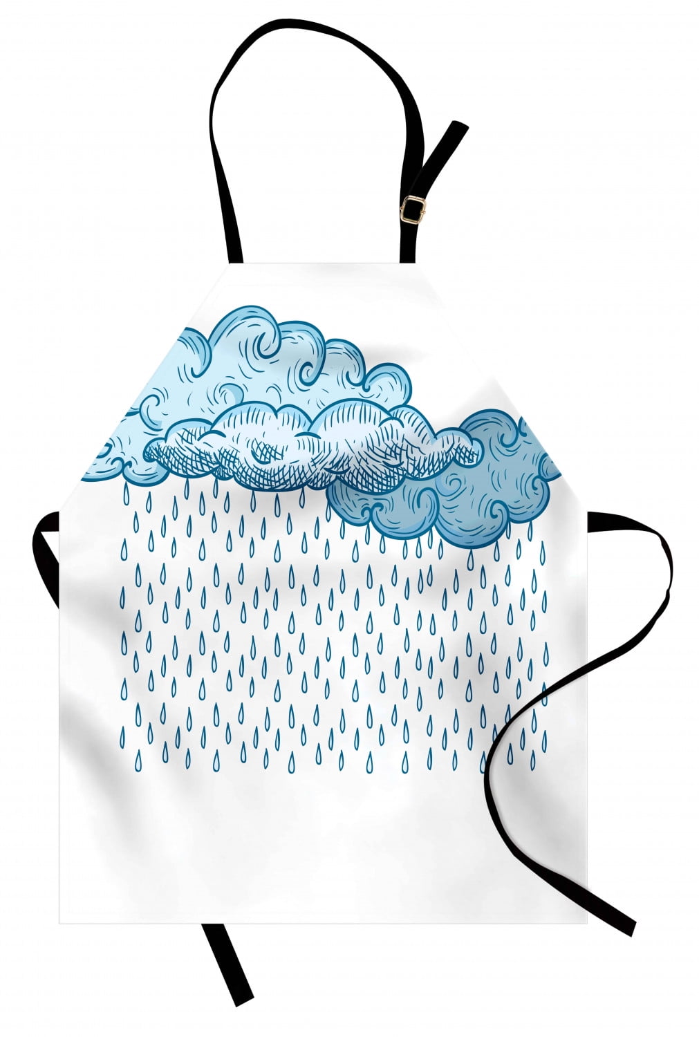 Rain Apron Abstract Funk Style Cute Cloud Forms Made with Spiral Lines ...