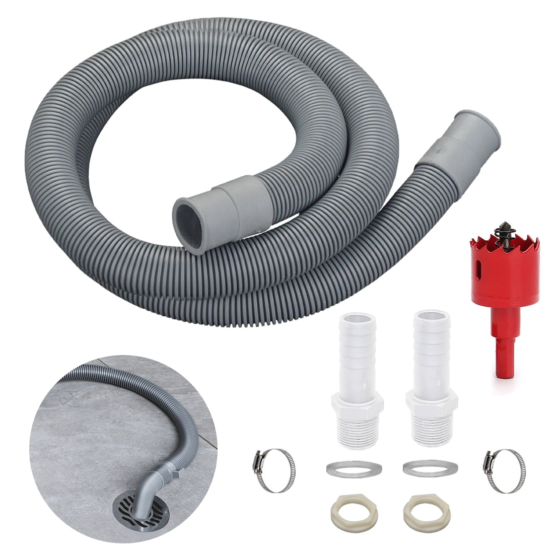 Rain Barrel Connection Set with 100 cm Hose and 2 Pieces - Walmart.com