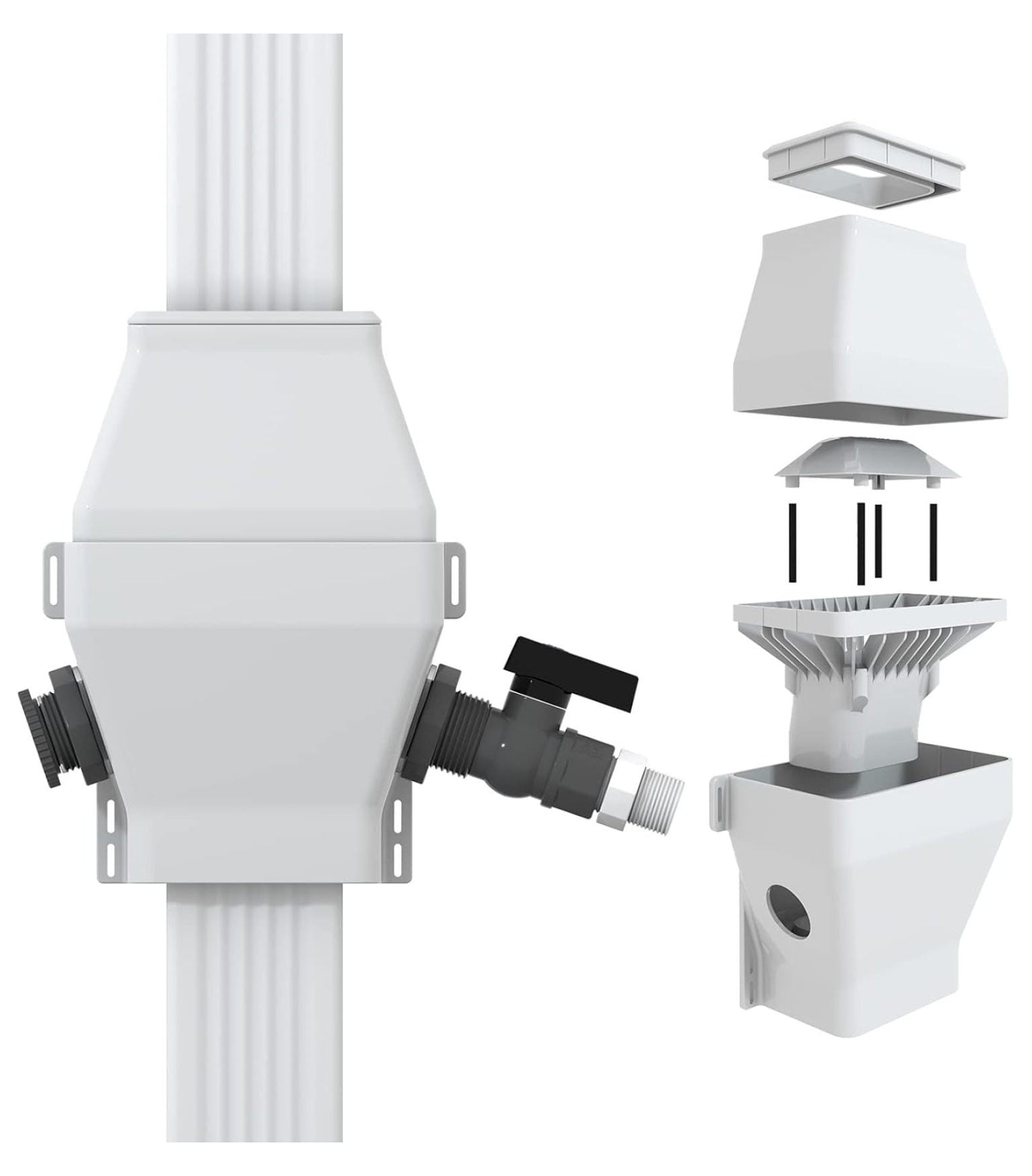 Rain Barrel Diverter Kit, Rainwater Collection System Fits for 2x3 or ...