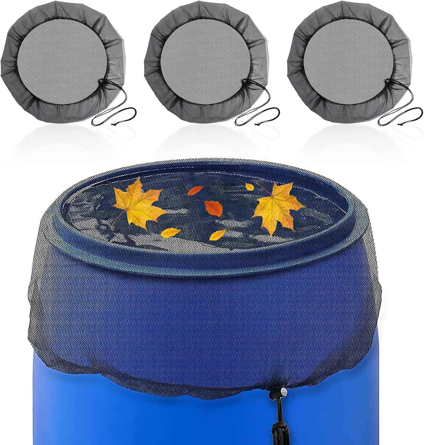 Rain Barrel Mesh Cover, Protective Net with Drawstring Ensuring Clean ...