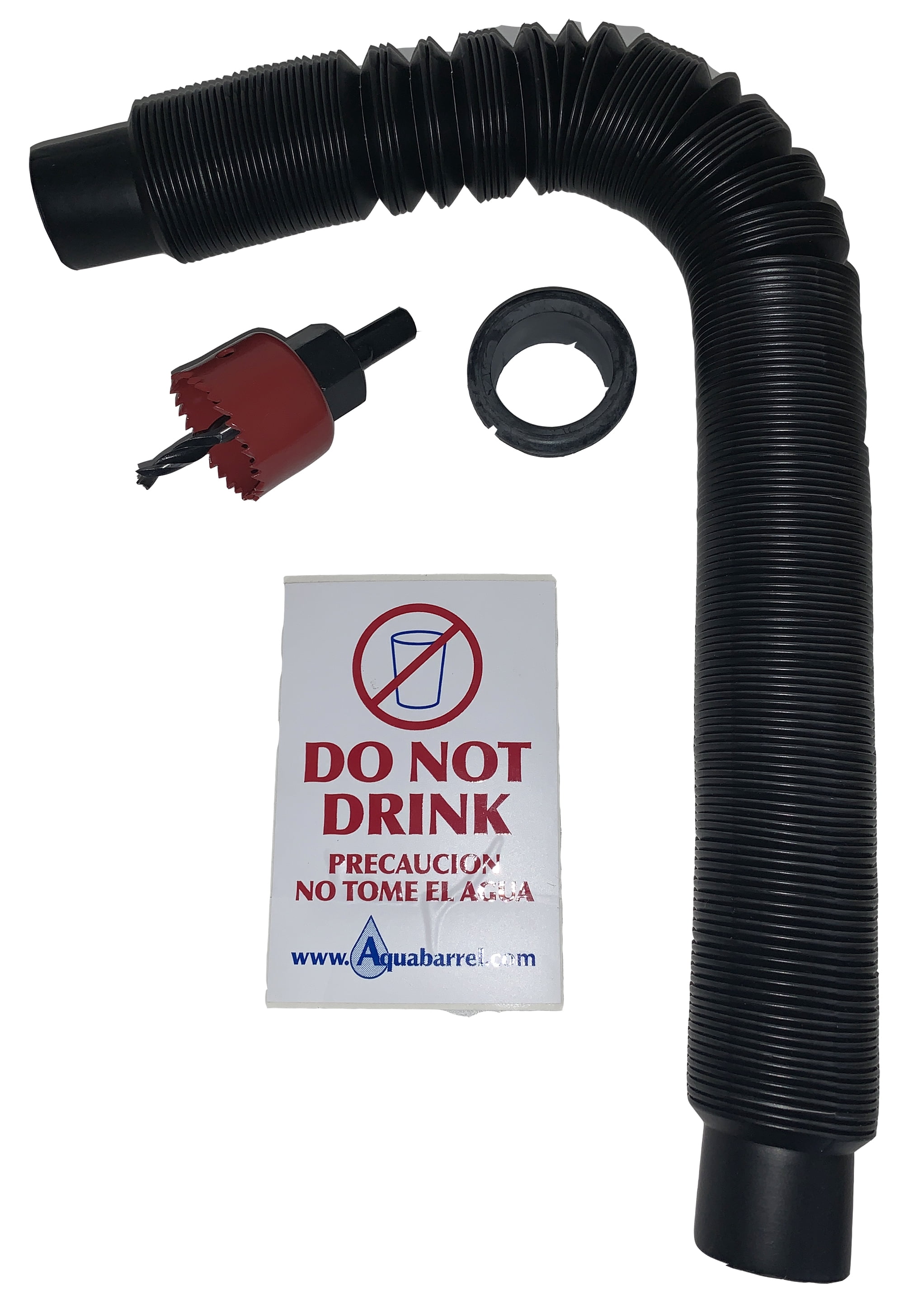 Rain Barrel Overflow Parts Kit, Hose Seal, Hose, Drill Bit - Walmart.com