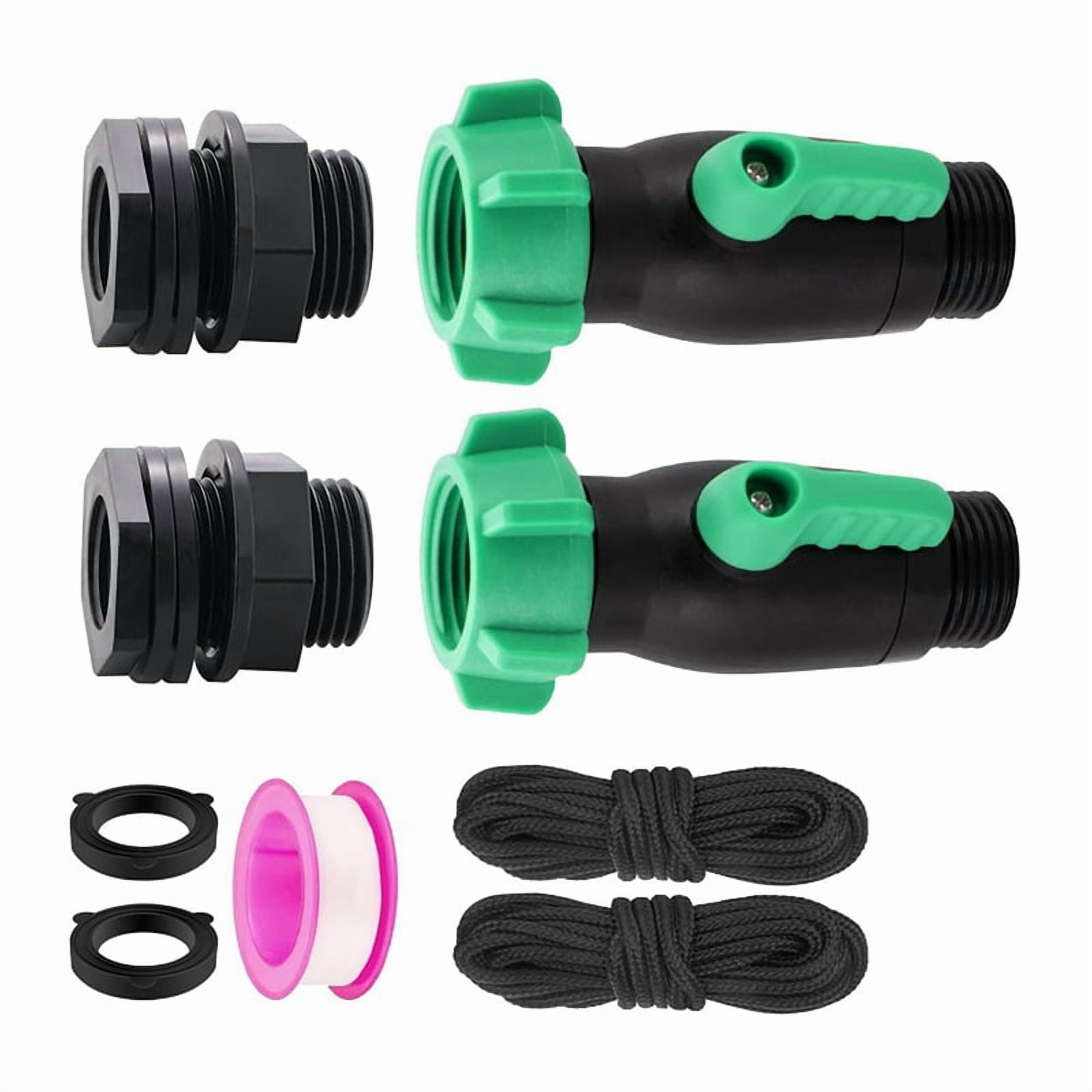 Rain Spigot Kit 2 Pack 180 Degree 3/4inch GHT Plastic Water Hose Shut ...