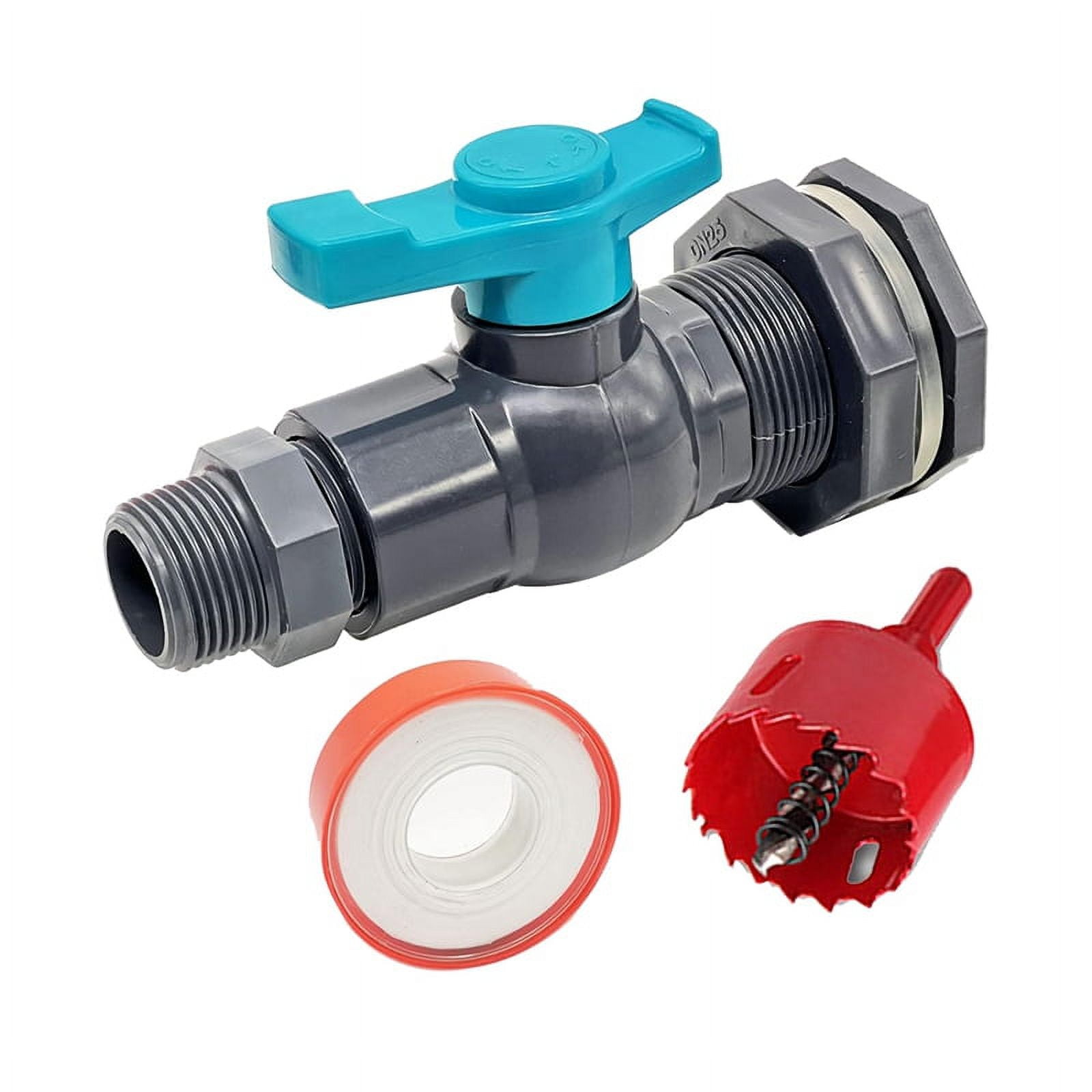 Rain Spigot Kit with an Hole Saw Include PVC Bulkhead Fitting Ball ...