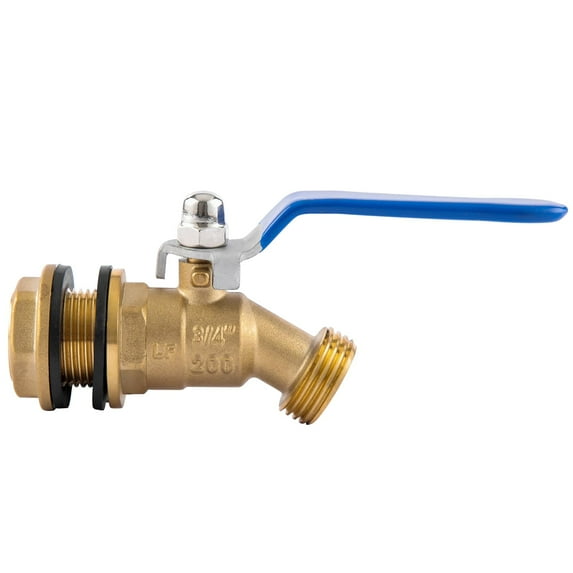 Rain Barrel Water Spigot Brass, 3/4" GHT Male Threaded Quarter Turn ...