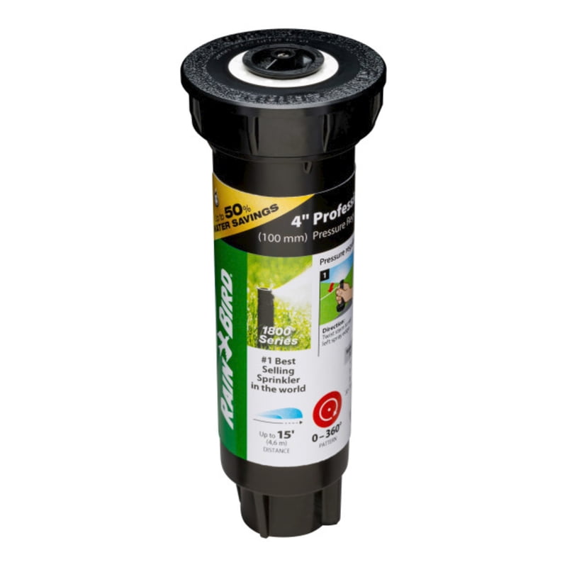Rain Bird Adjustable 4" High-Efficiency Pop-Up Sprinkler, 15 ft. Spray ...
