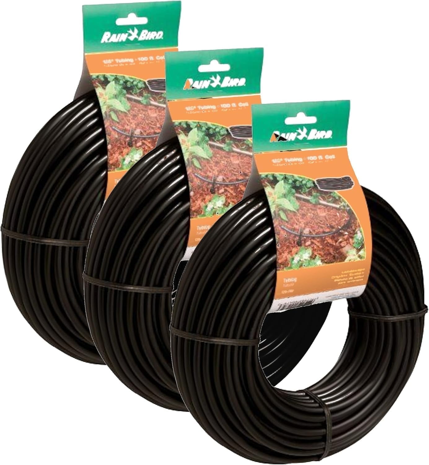 Rain Bird 3-Rolls of 100' Drip 1/4" irrigation Distribution Tubing (3 x ...