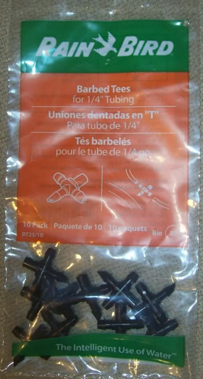 Rain Bird Bt25 10Pk Plastic Barbed Drip Irrigation Cross 1/4 In. (B23 ...
