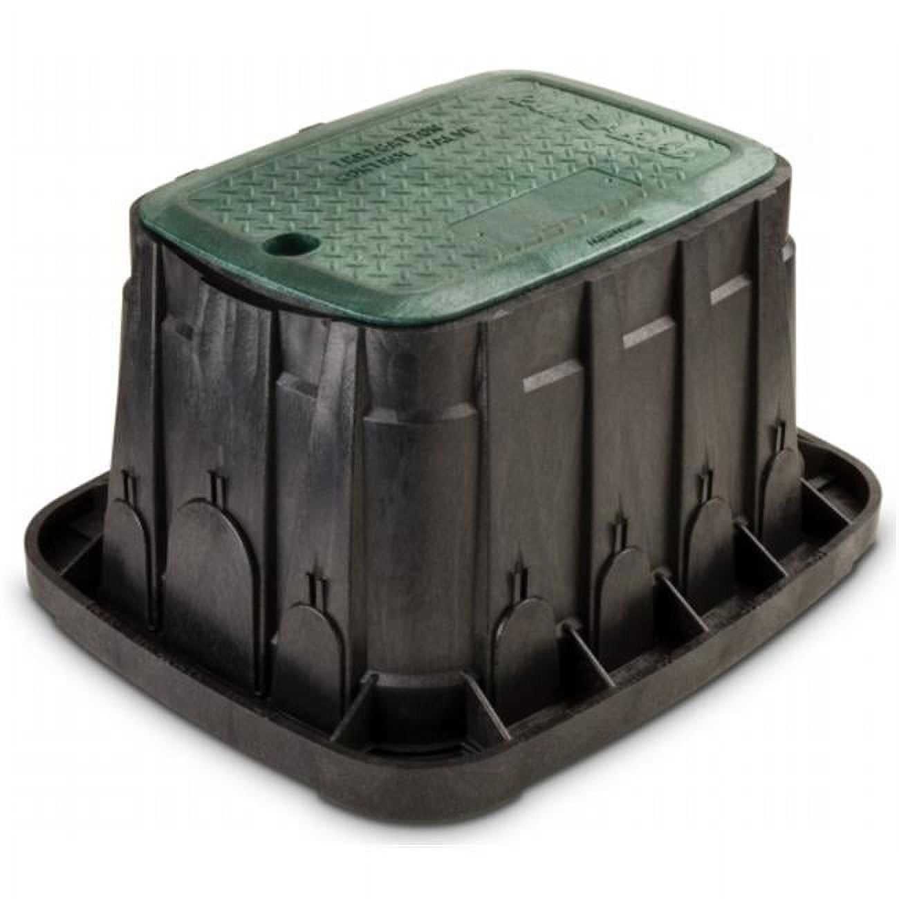 Rain Bird VBREC12 Rectangular Sprinkler Valve Box, Black with Green Lid ...