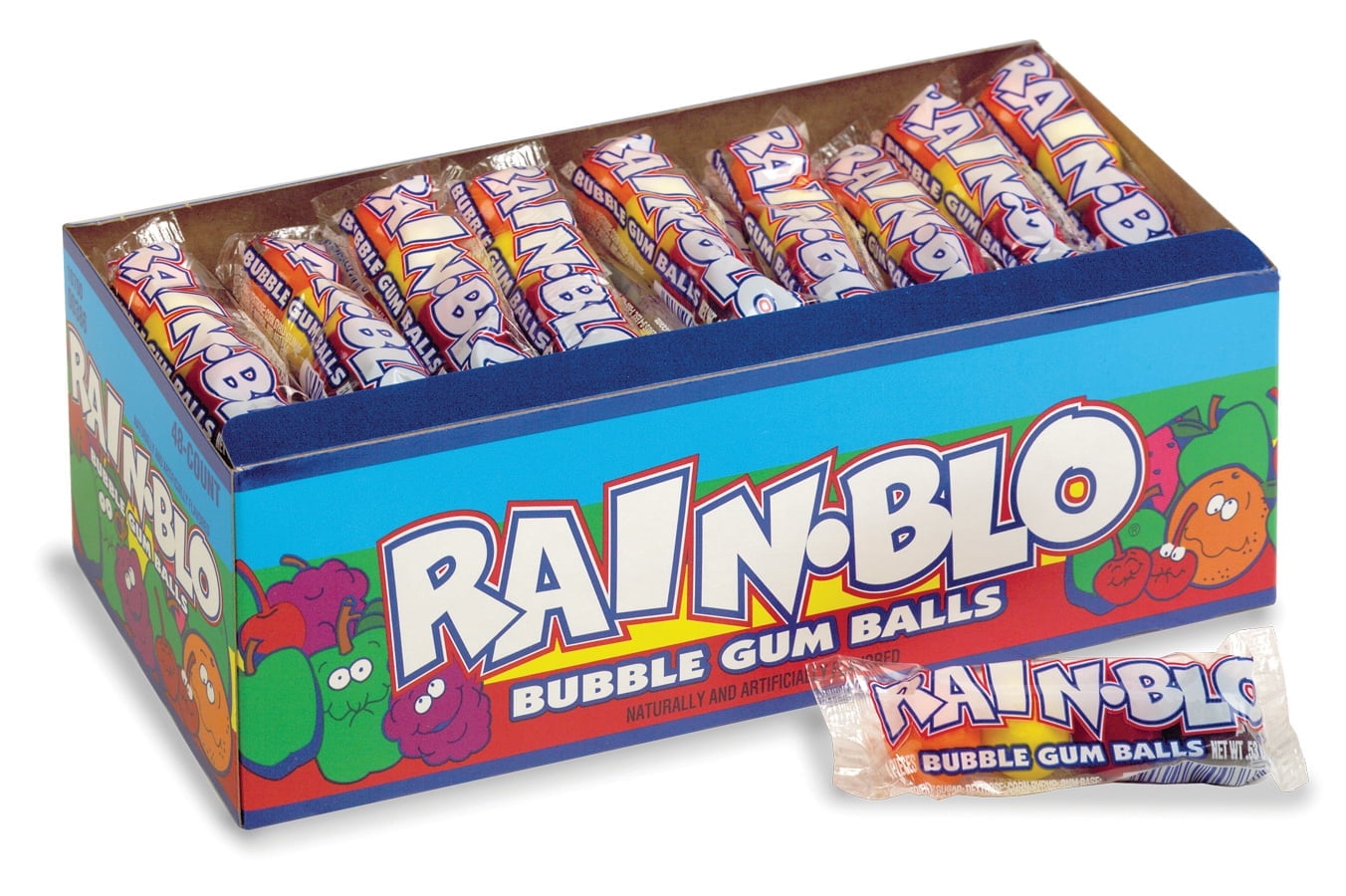 Rain-Blo Bubble Gum, Assorted, 0.53 Ounce Bag, Pack of 48 - Walmart.com