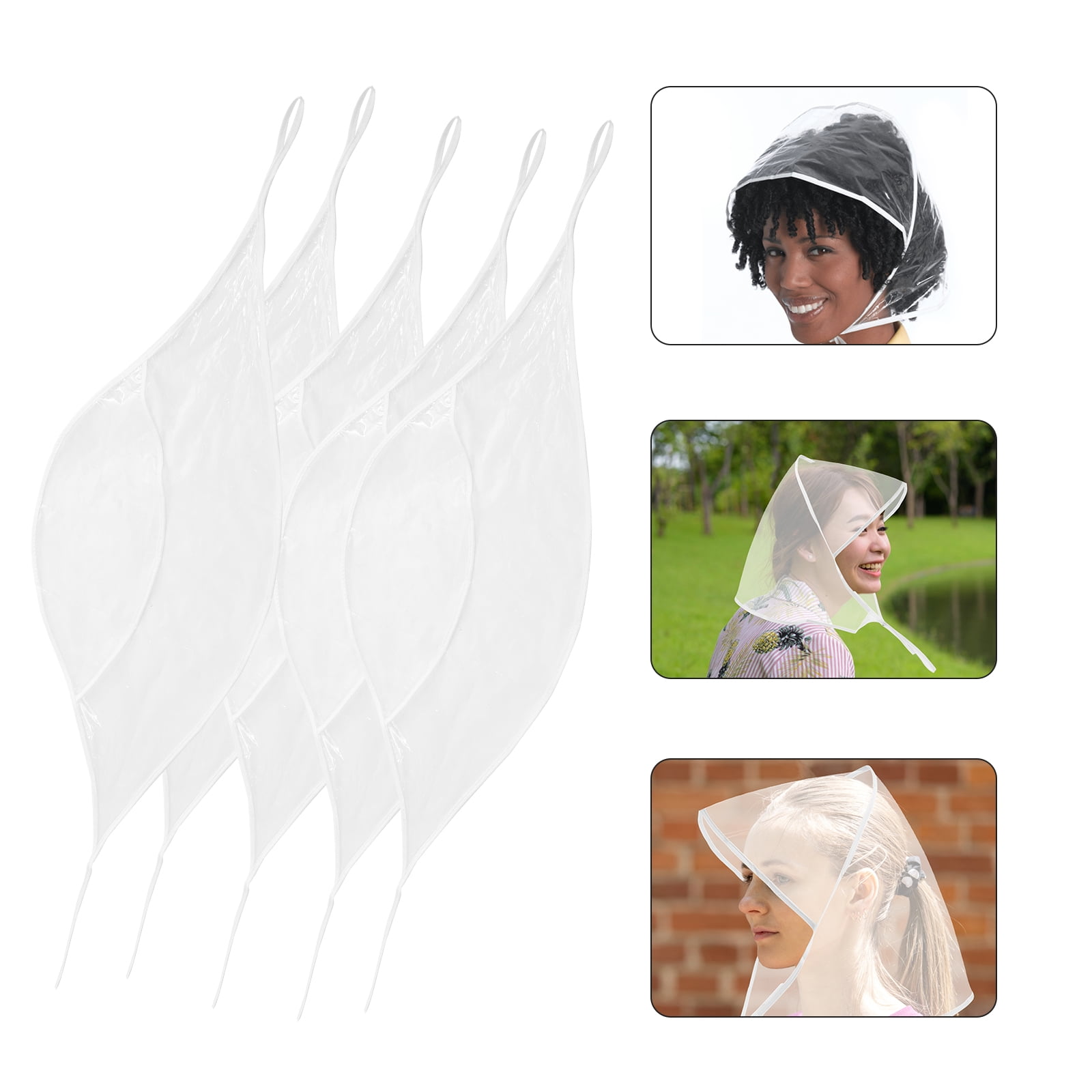 Rain Bonnet Hat Waterproof Scarf Clear Hats Full Visor Plastic Caps ...
