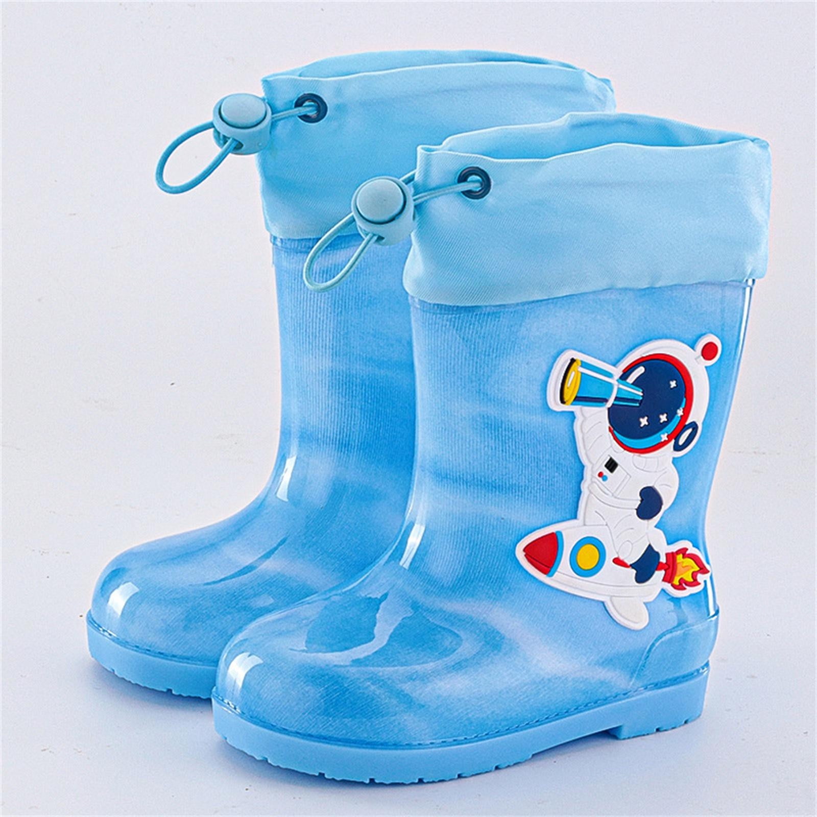 Rain Boots Toddler Boy Cute Cartoon Printed Toddler Rubber Boots with ...