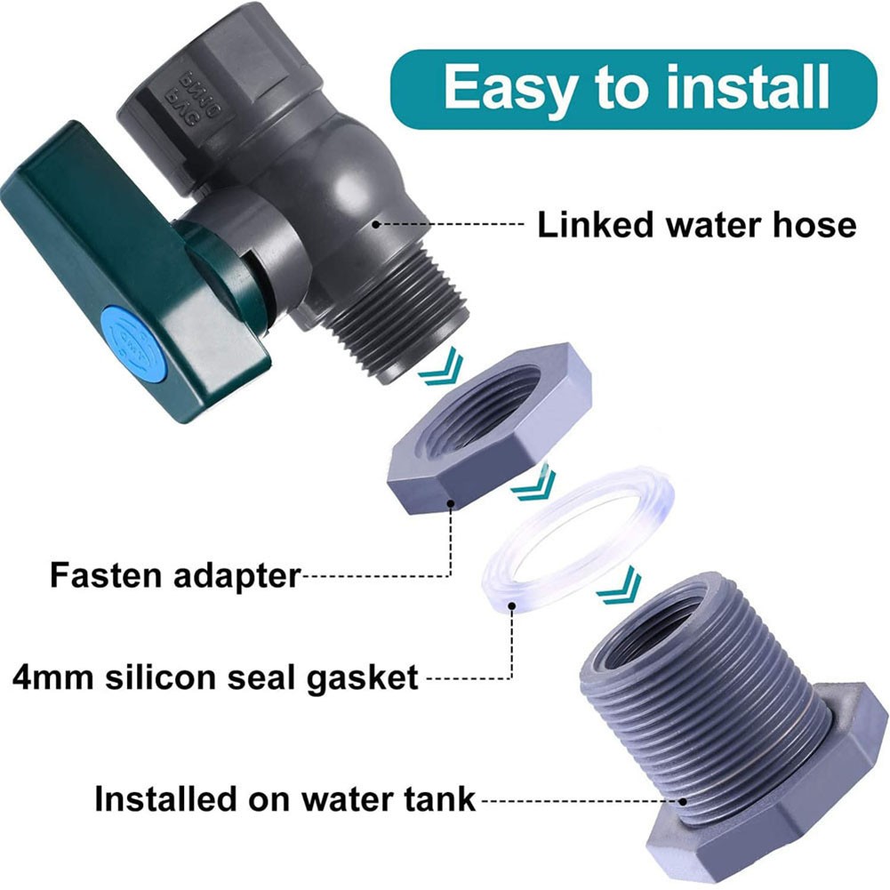 Rain Bucket Diverter 3/4 Inch Rain Bucket Valve Faucet Switch Valve Kit ...