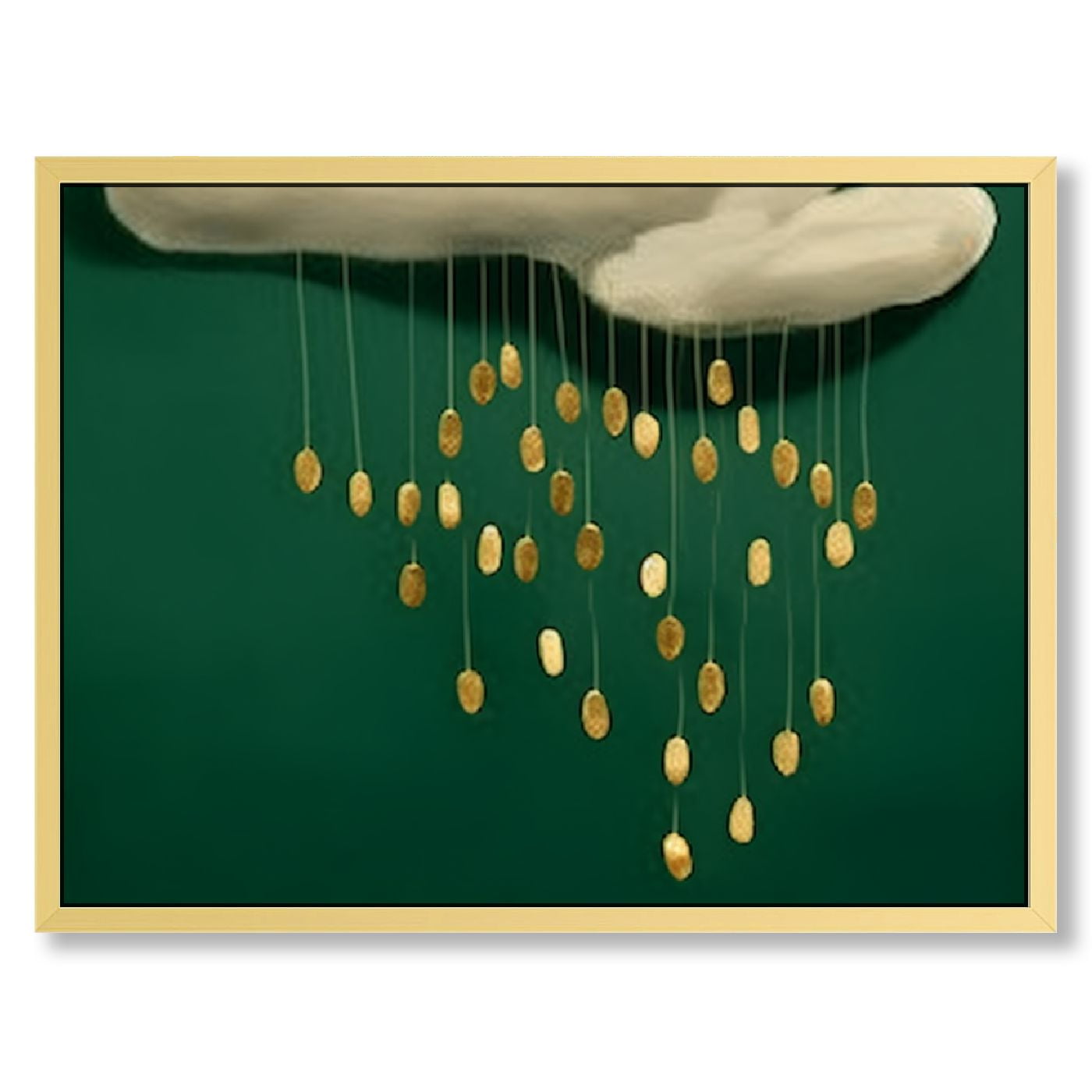 Rain Canvas Cloud Print White Green Wall Decor Abstract Paintings ...