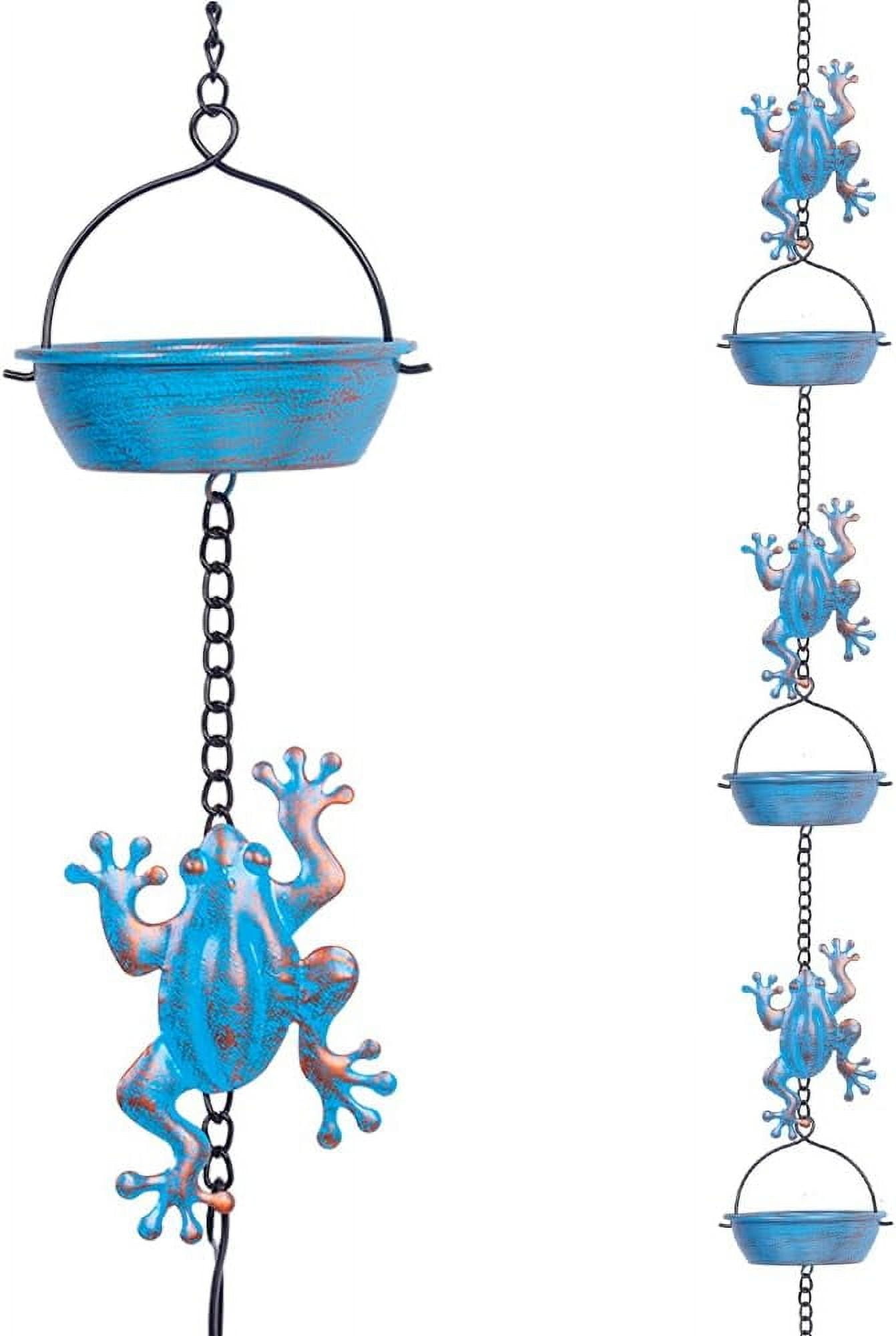 Rain Chain, 11.4FT Frog Rain Chains with 12 Cups, Functional and ...