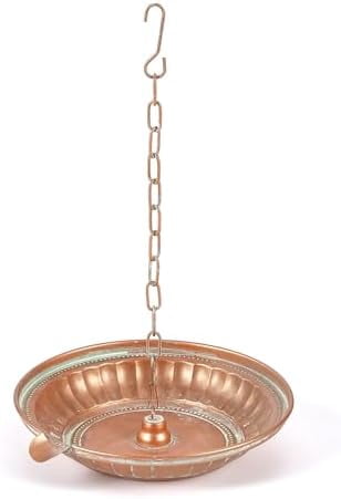 Rain Chain Anchoring Basin, 11” Dia Metal Patina Hammered Rain Chain ...