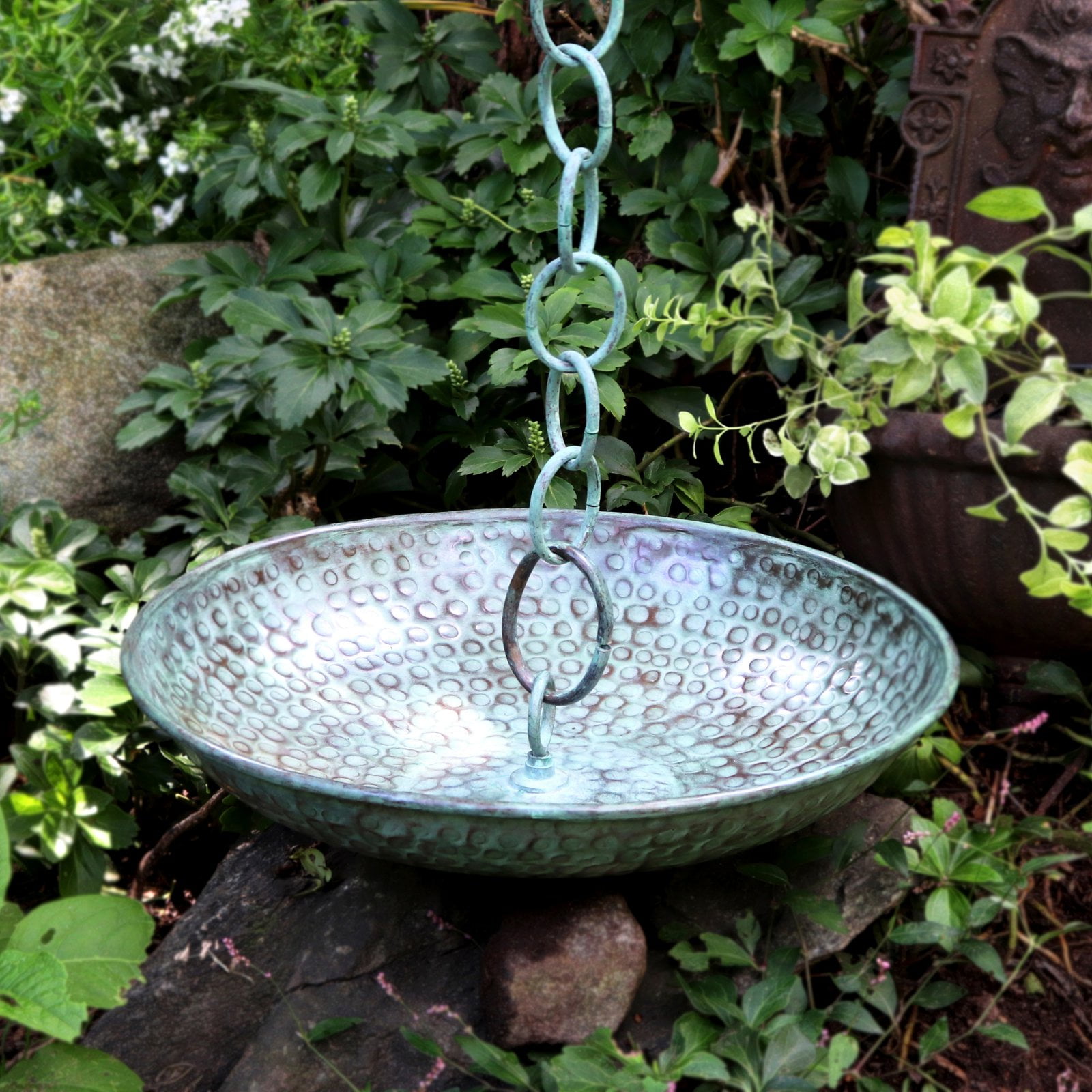 Good Directions Outdoor Hanging Polished Copper Rain Chain Basin ...