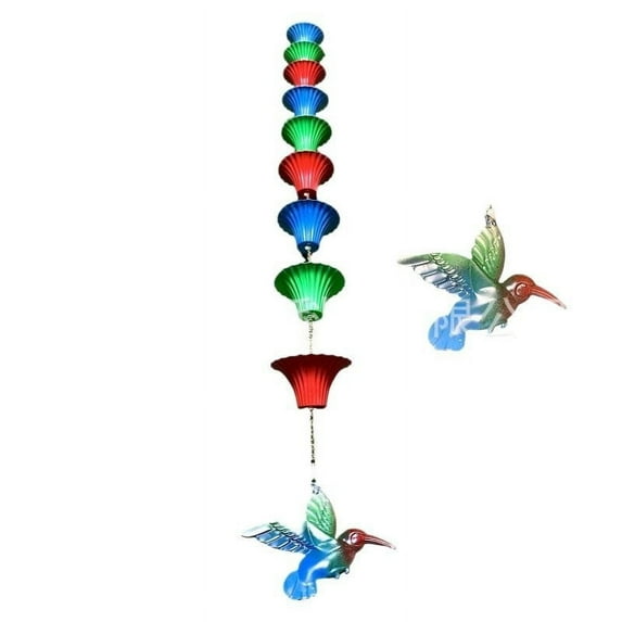 Rain Chain, Hummingbird Rain Chain,Copper Rain Chain Bell with 9 Cups ...